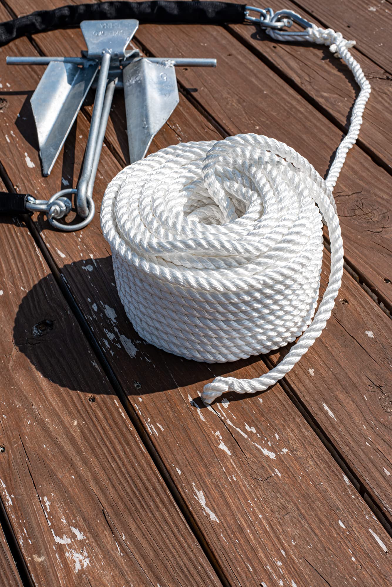 SGT KNOTS Twisted Nylon Anchor Rope - Heavy Duty 3 Strand Braided Line ...