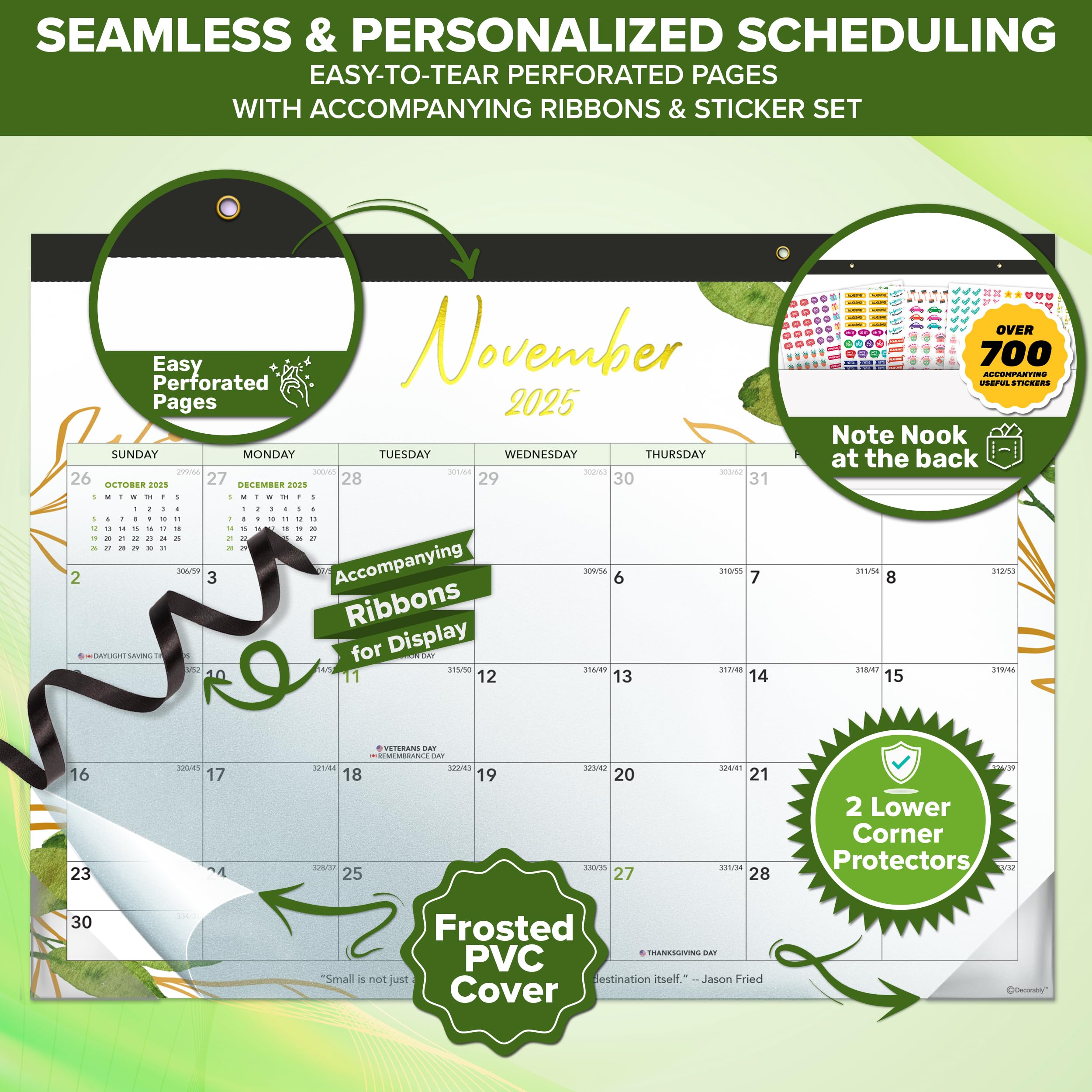 Snapklik.com : Decorably 18 Months Gold Foiled Greenery Academic ...