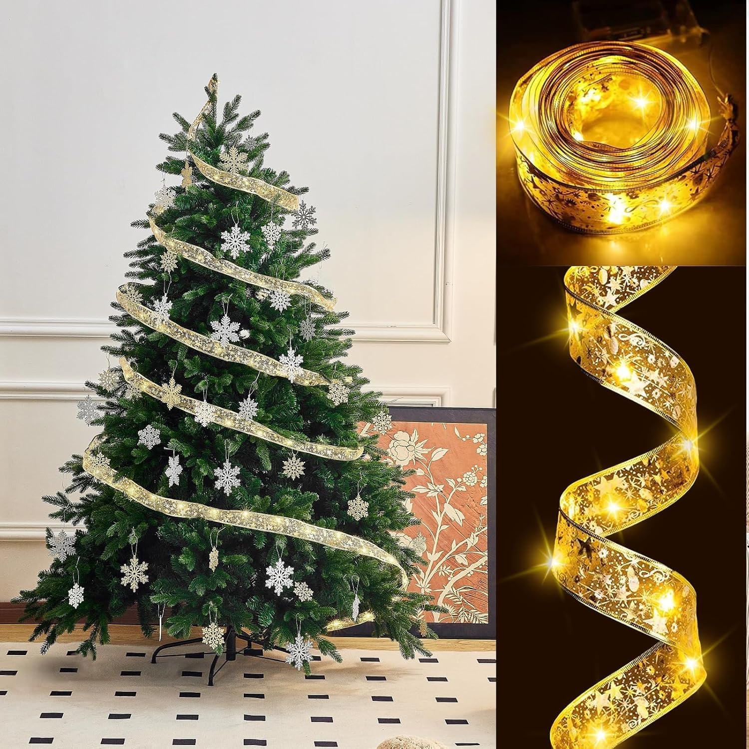 Amazon.com: Redlife 33FT Christmas Ribbon Lights with 100 Led Fairy ...