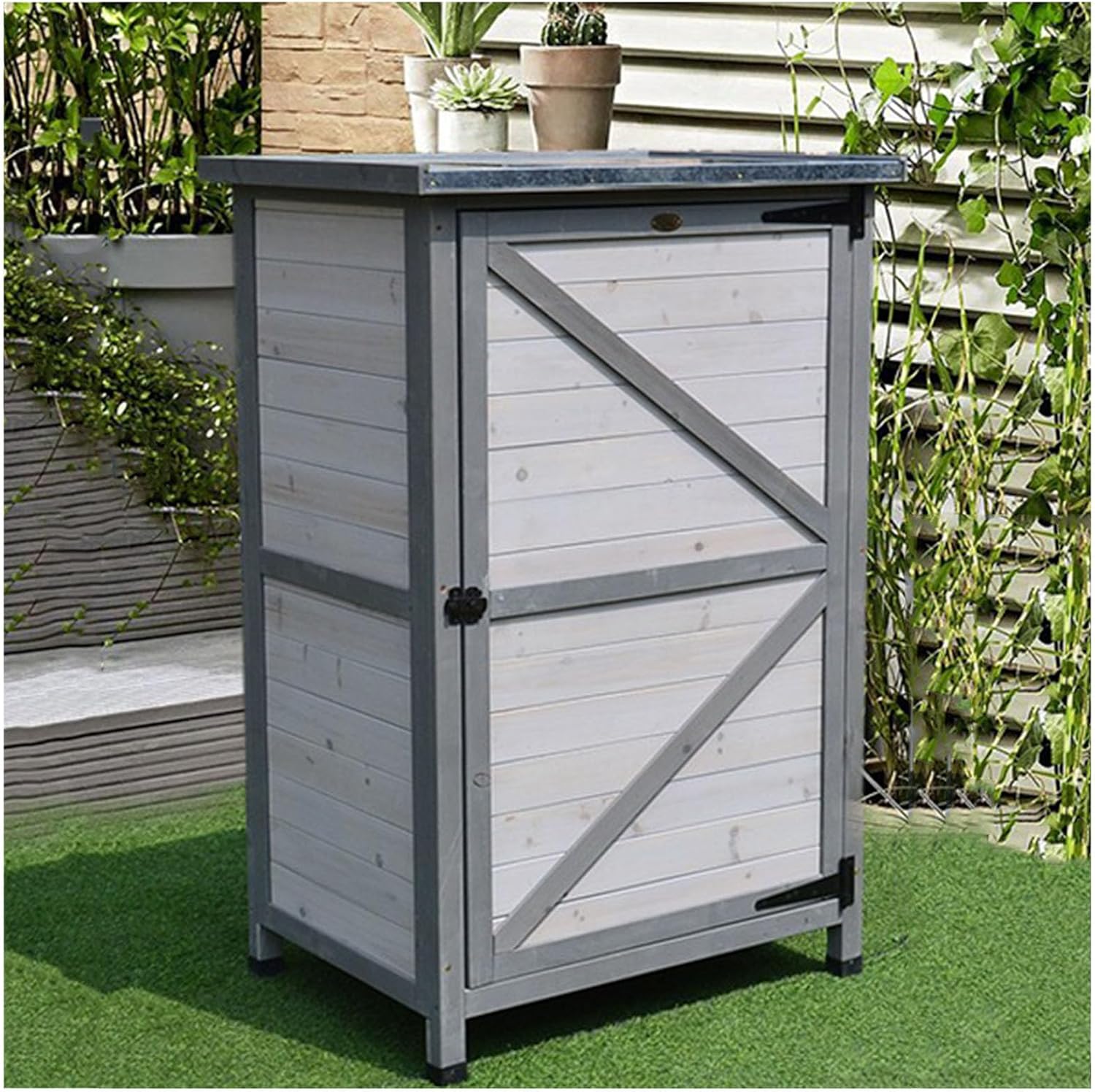 Amazon.com : Outdoor Shed Weatherproof Storage Cabinet, Wood Tool ...