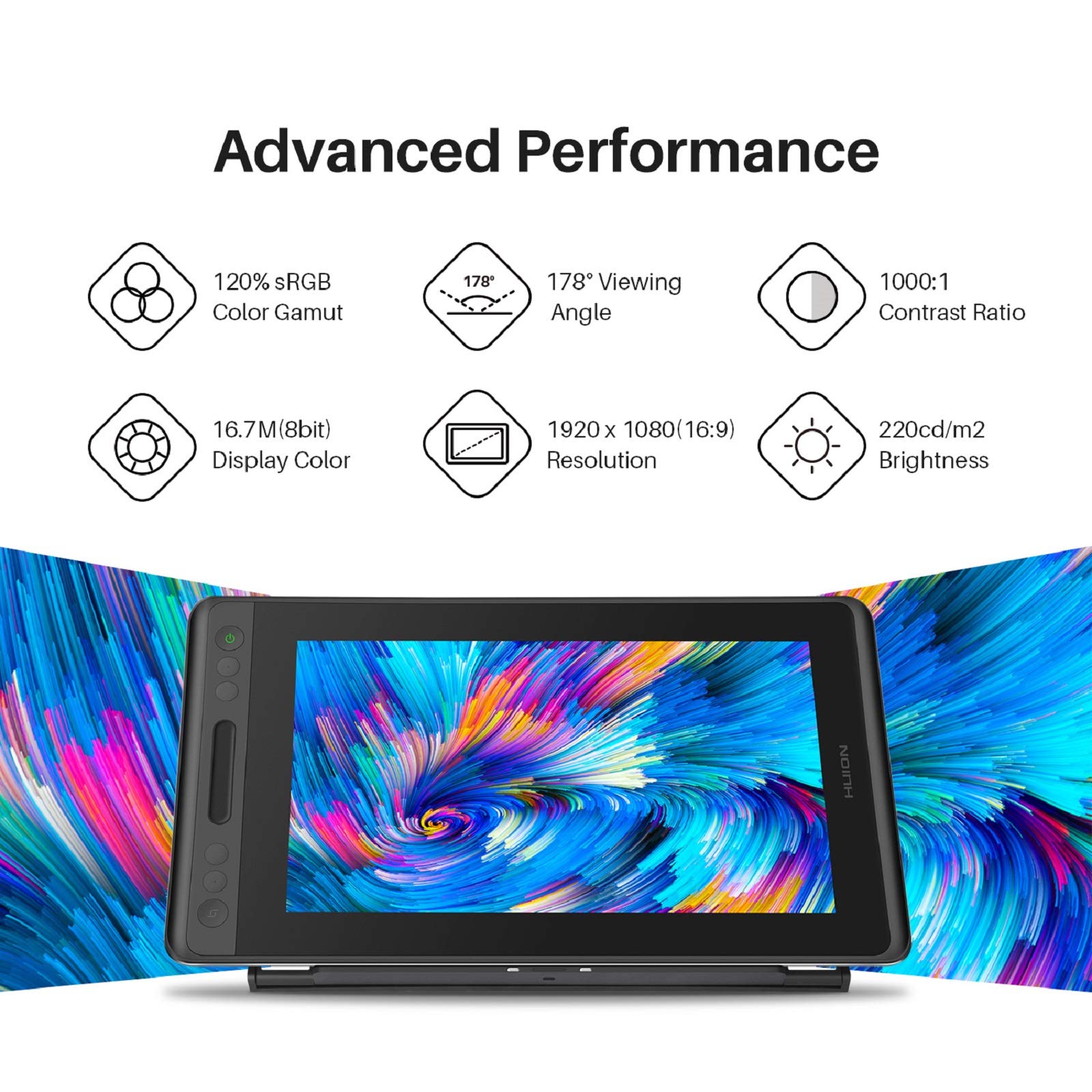 HUION Kamvas Pro 13 GT-133 Dr...B07FF11DXR | Encarguelo.com