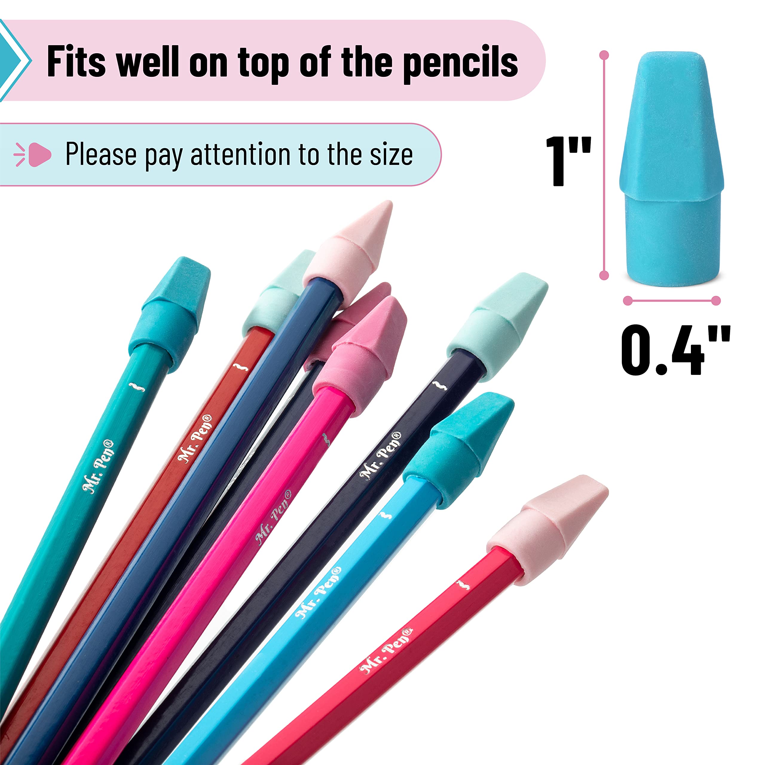 Snapklik.com : Pencil Erasers Toppers, 120Pack, Muted Pastel Colors ...