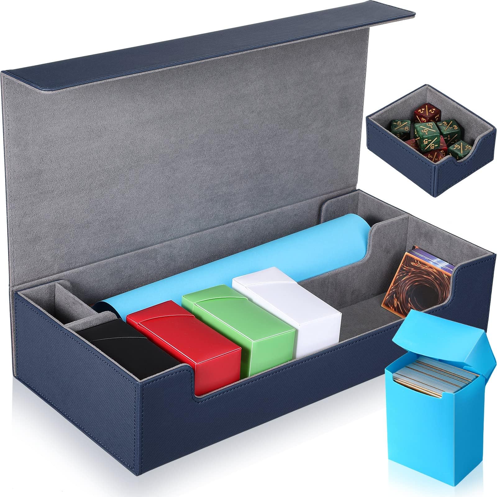 Amazon.com: Kigeli Magnetic Card Game Deck Storage Box Fits 5 Decks ...