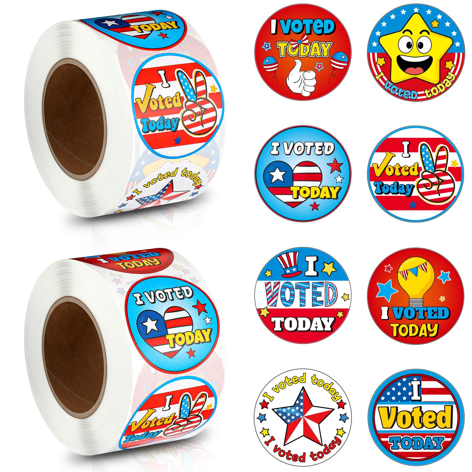 Snapklik.com : Tenceur 2 Rolls/ 1000 Pcs I Voted Stickers 2025 For Kids ...