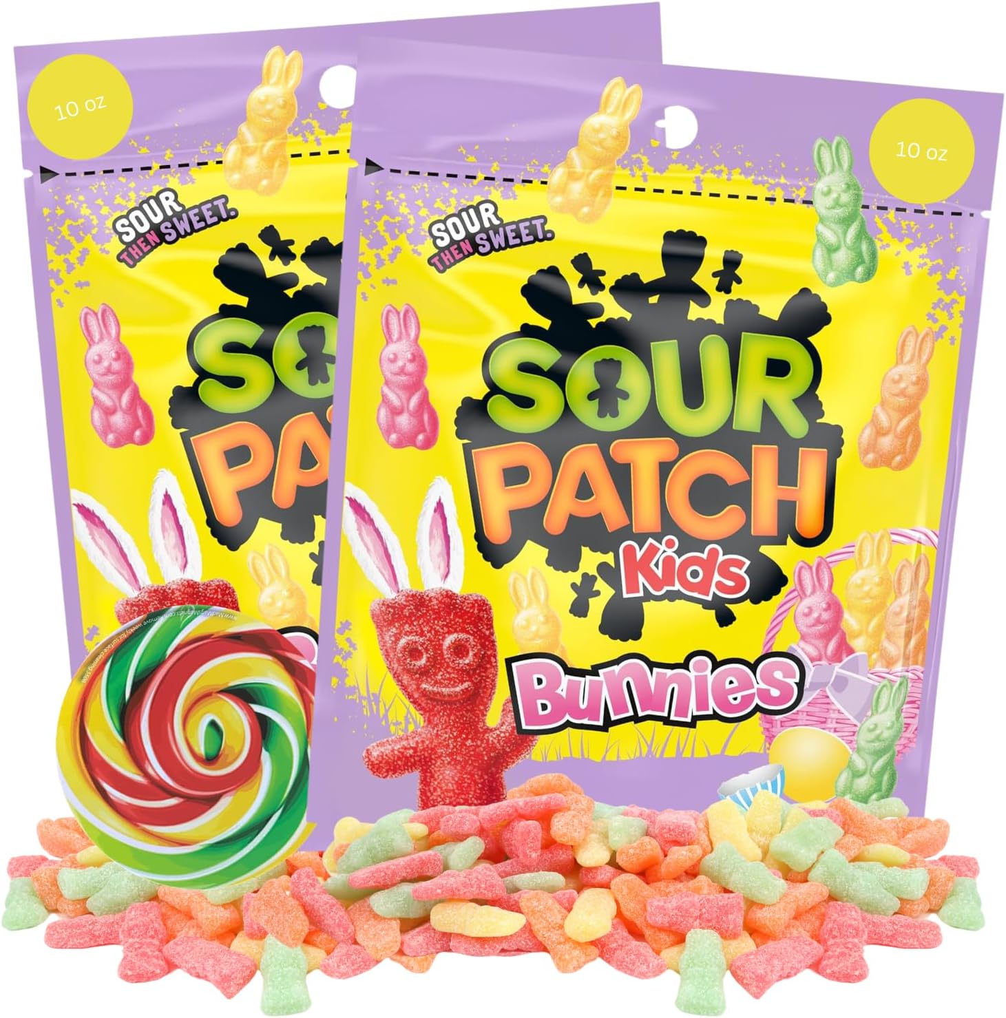 Amazon.com : Sour Patch Bunnies, Gummy Candy Easter Basket Stuffers ...