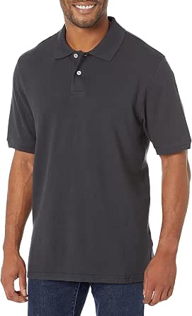 Amazon.com: Amazon Essentials Men's Regular-Fit Cotton Pique Polo Shirt ...
