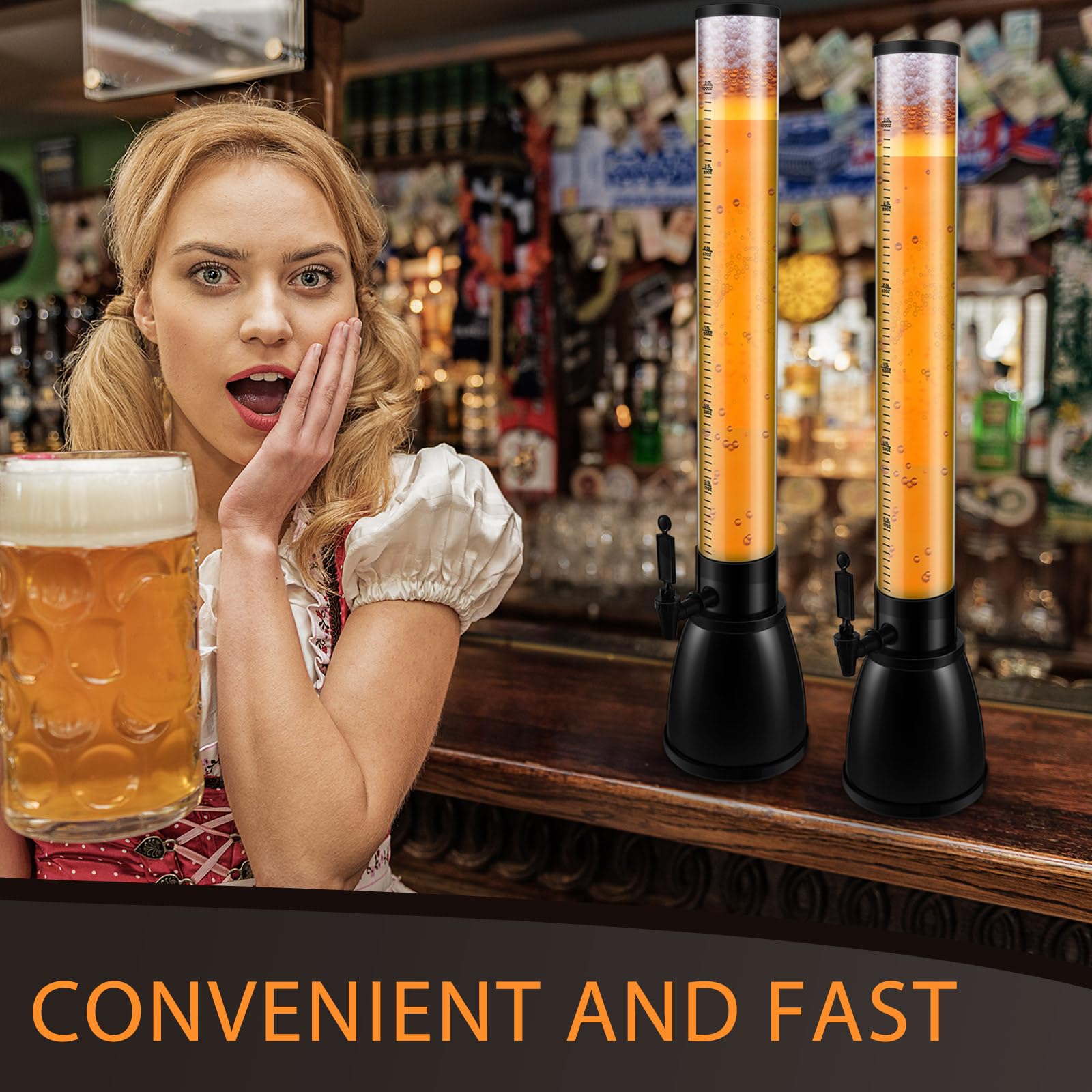 Mifoci Beer Drink Tower Dispenser for Parties 100oz/3l Clear Beverage ...