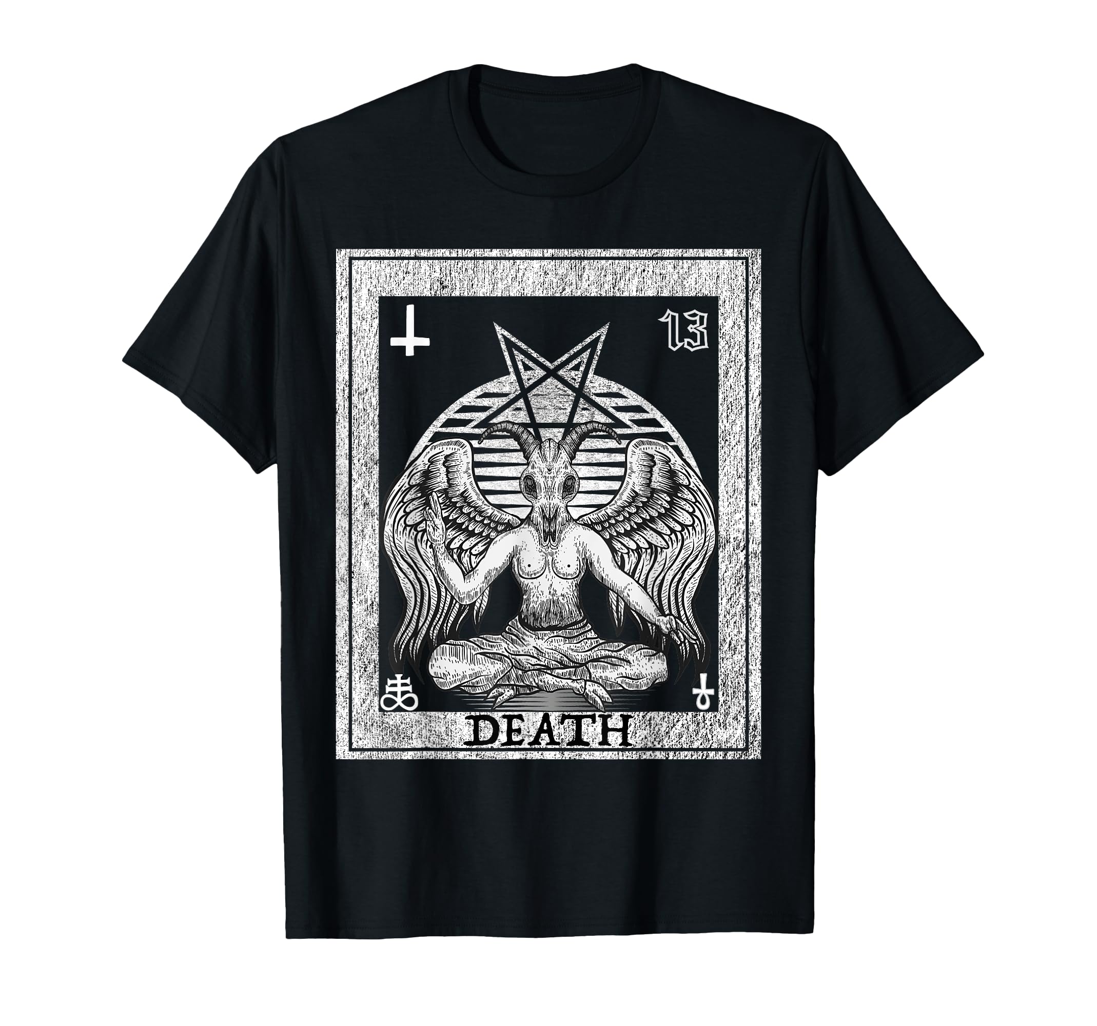 Amazon.com: Death Occult Satan Goat Head Tarot Card Unholy Horror T ...
