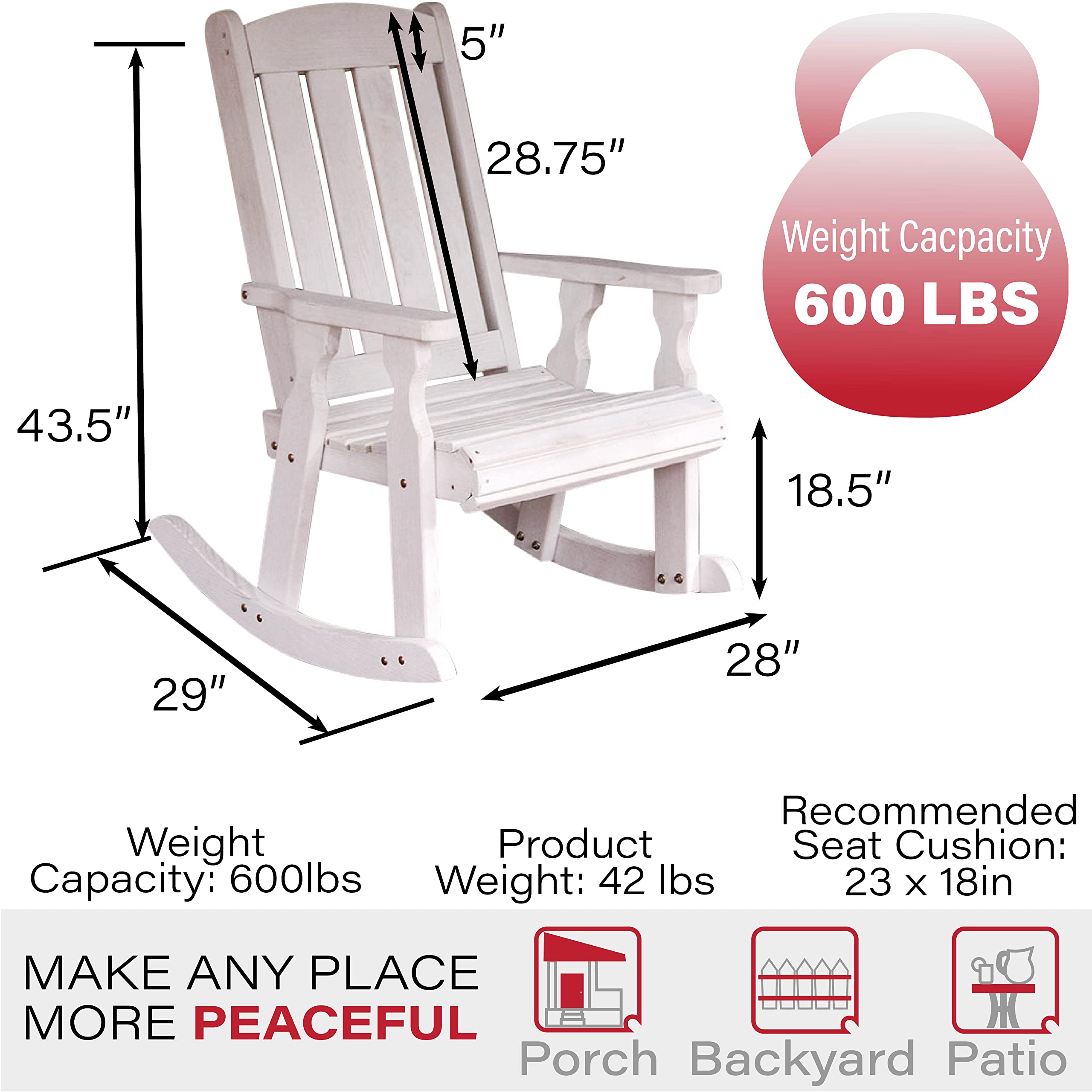 Snapklik.com : Amish Heavy Duty 600 Lb Mission Pressure Treated Rocking ...