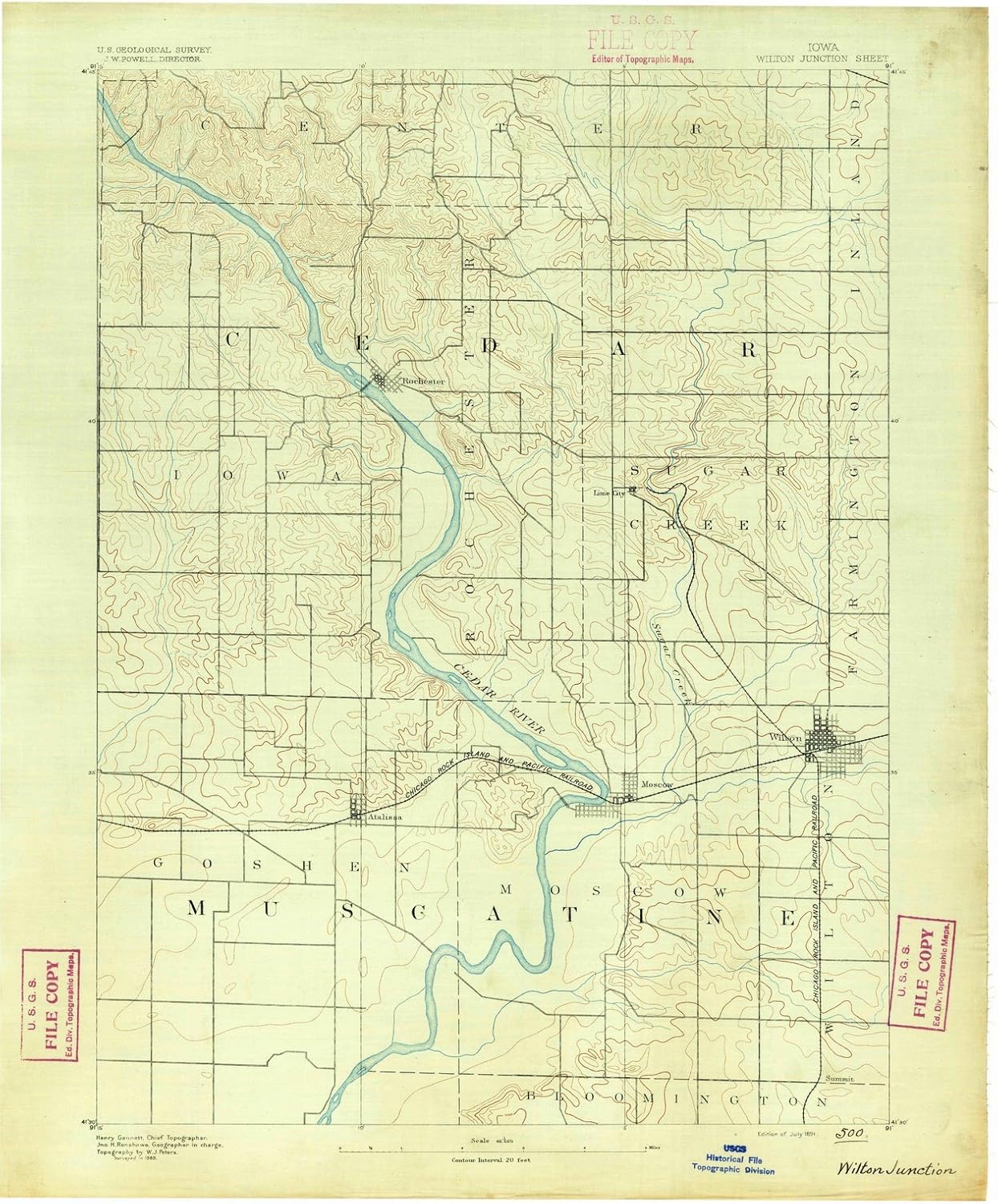Amazon.com: 1891 Wilton Junction, IA - Iowa - USGS Historical ...