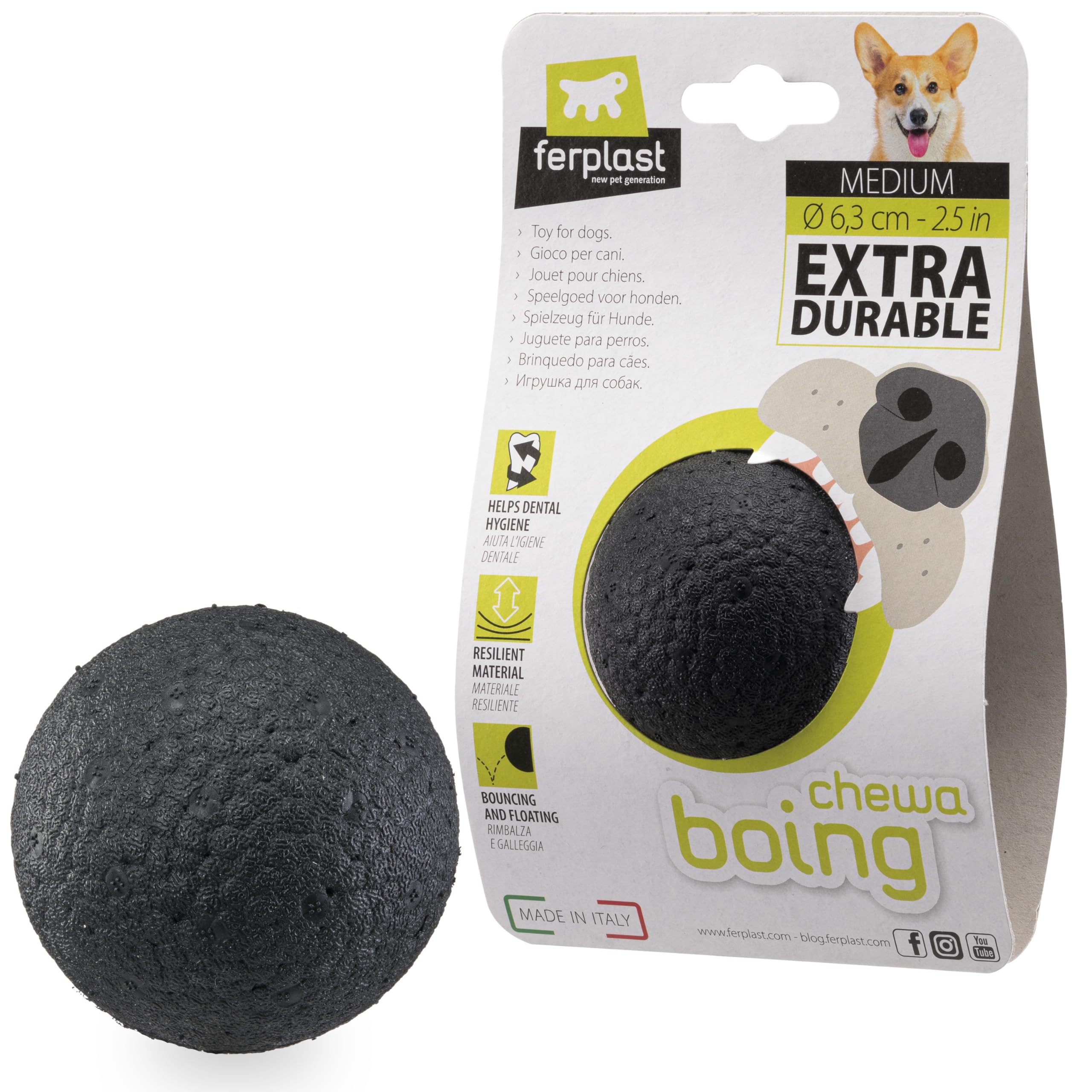 Ferplast CHEWA BOING BALL Dog Toy Super Bouncing & Floating ...