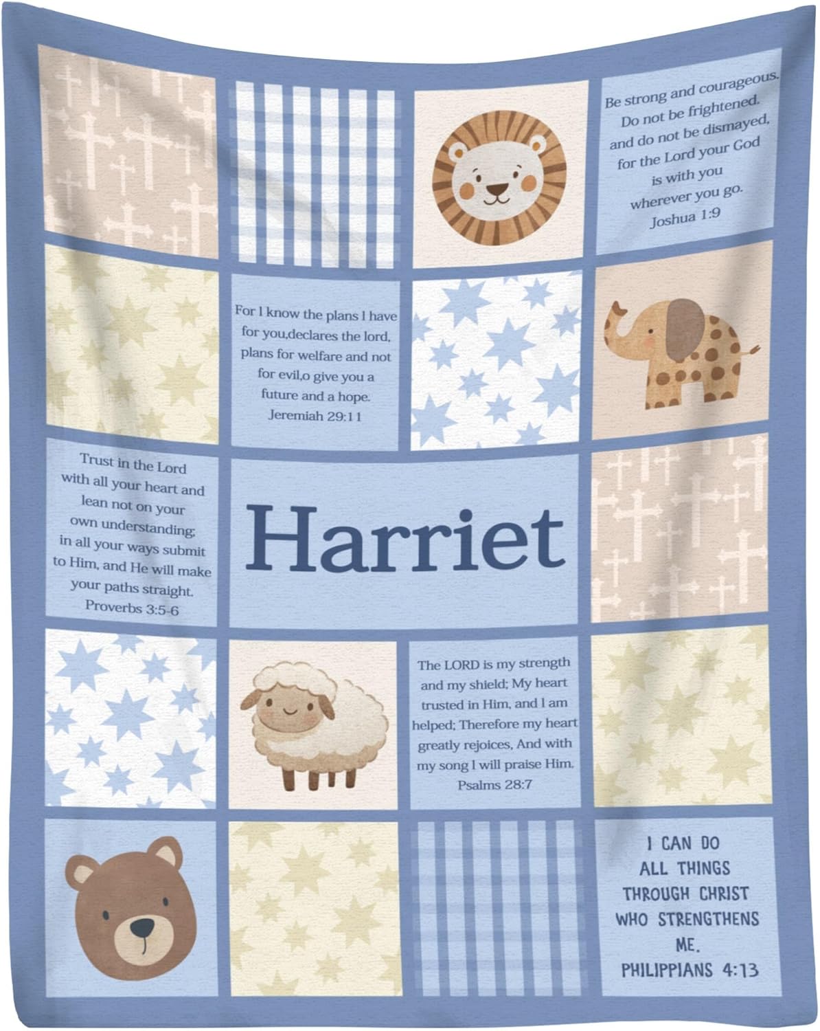 Amazon.com: Konijoyce Personalized Baby Blankets with Name Christian ...