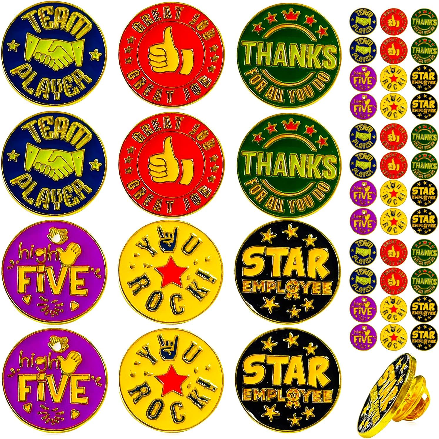 Amazon.com: ASTLLY 48 Pieces Employee Appreciation Lapel Pin Employee ...
