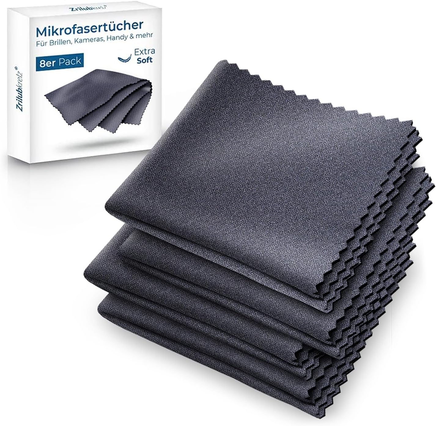 Zrilubkrelz® 8 Glasses Cleaning Cloth - 20x20cm - 8x8Inch - Extra Soft ...