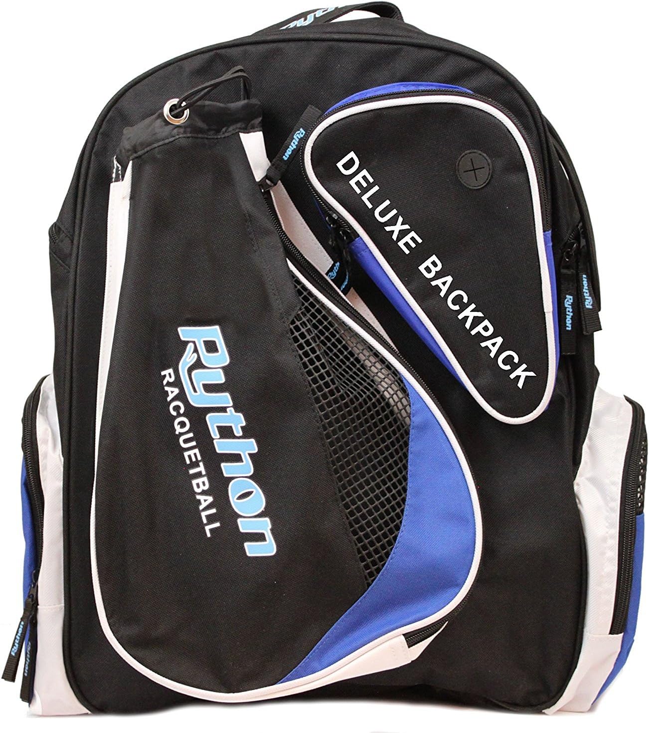 Amazon.com : Python Deluxe "Backpack" Racquetball Bag (Black/Blue ...