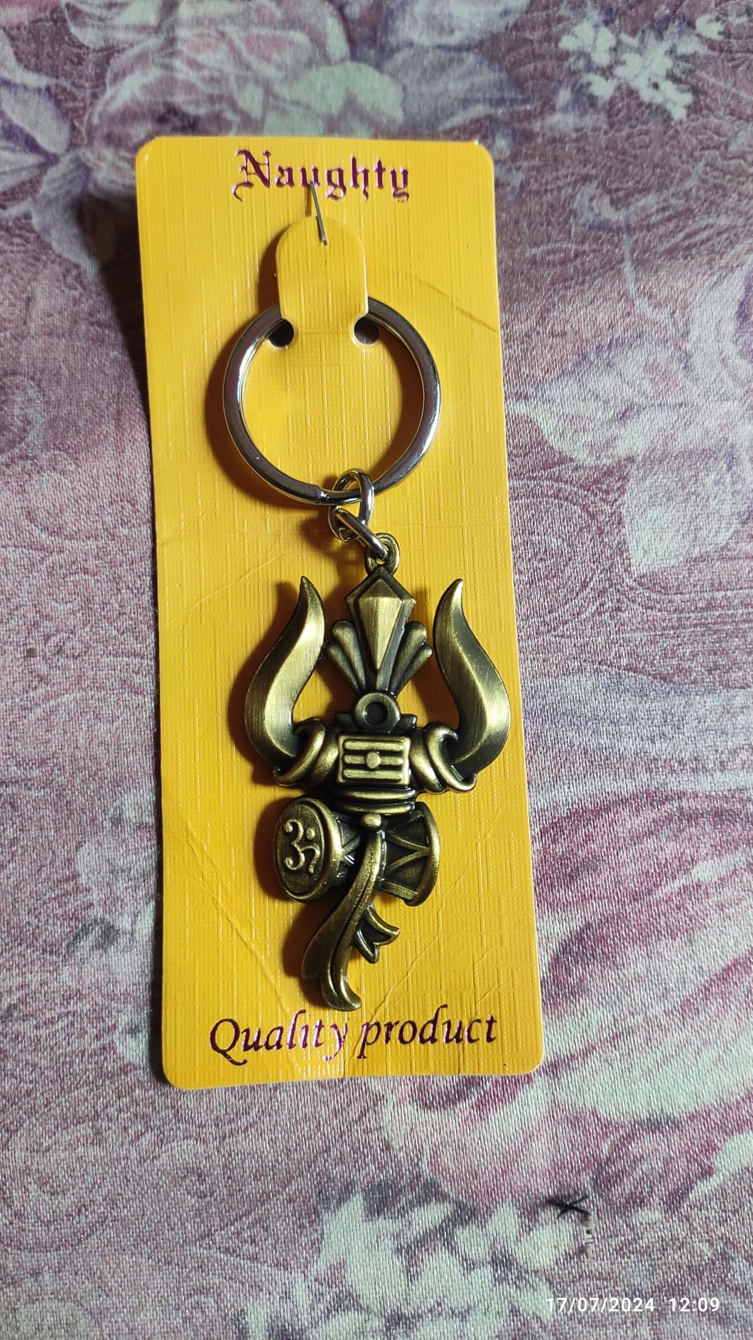 NSV Lord Shiva Trishul Rudraksha Bead Damru Keychain Keyring Car Bike ...