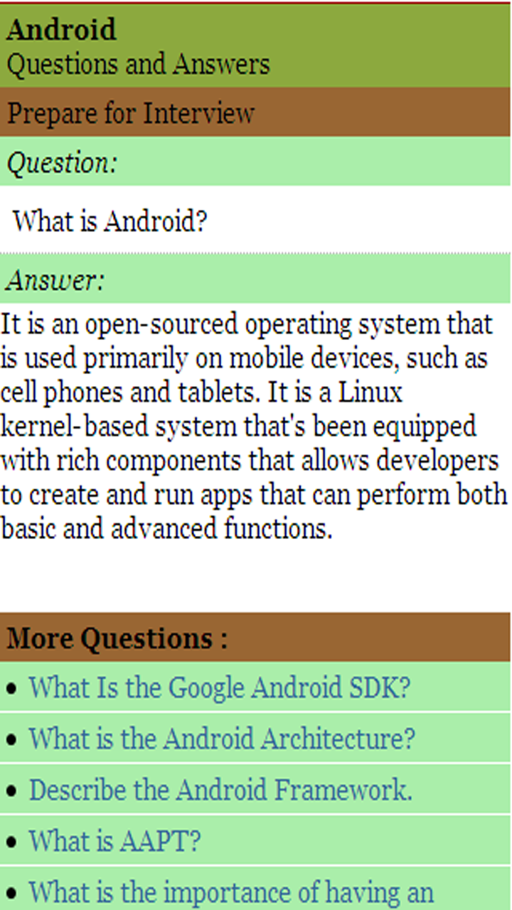 Android Interview Q&A - App on Amazon Appstore
