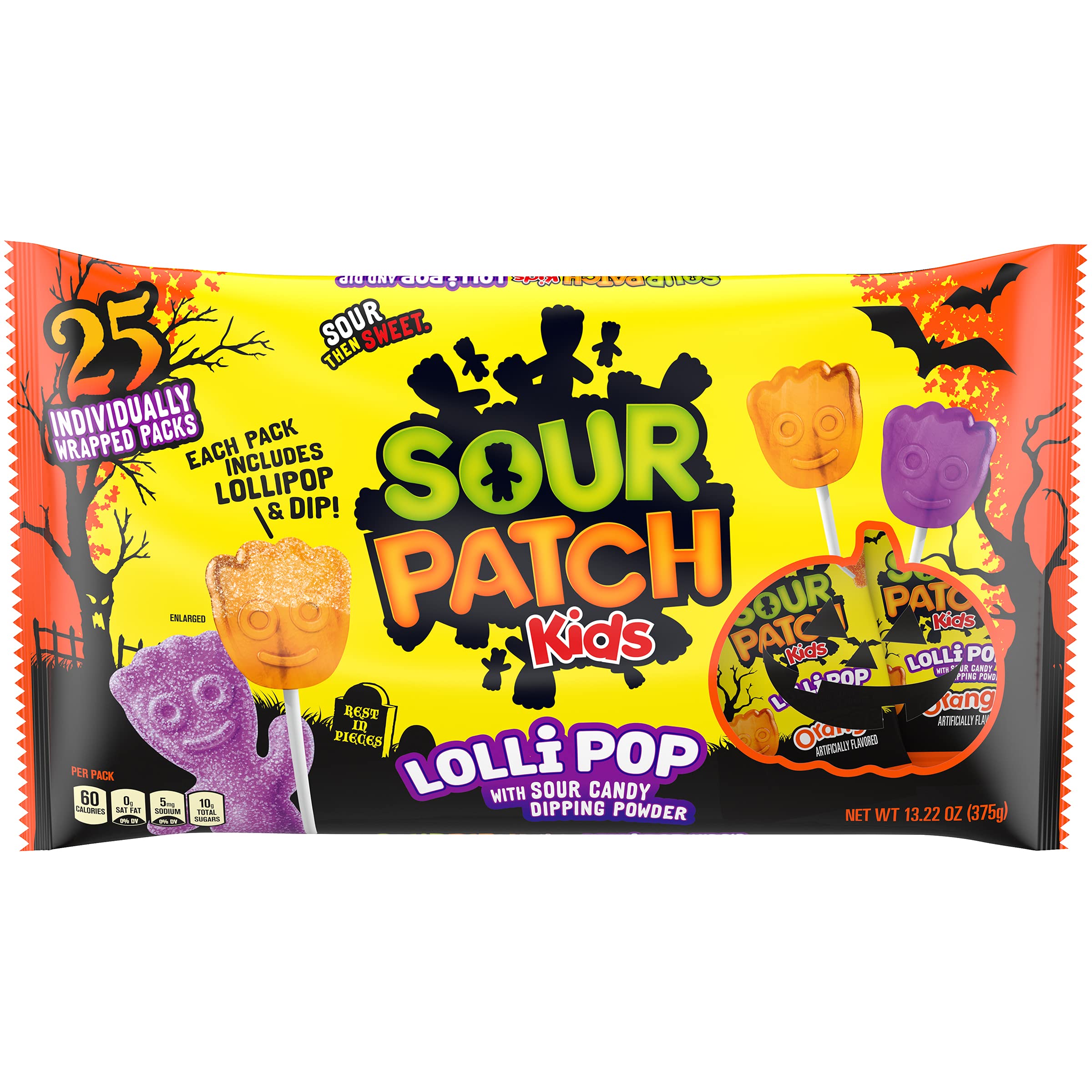 SOUR PATCH KIDS Orange & Purple Halloween Lollipops wi...B0925HSKLL ...