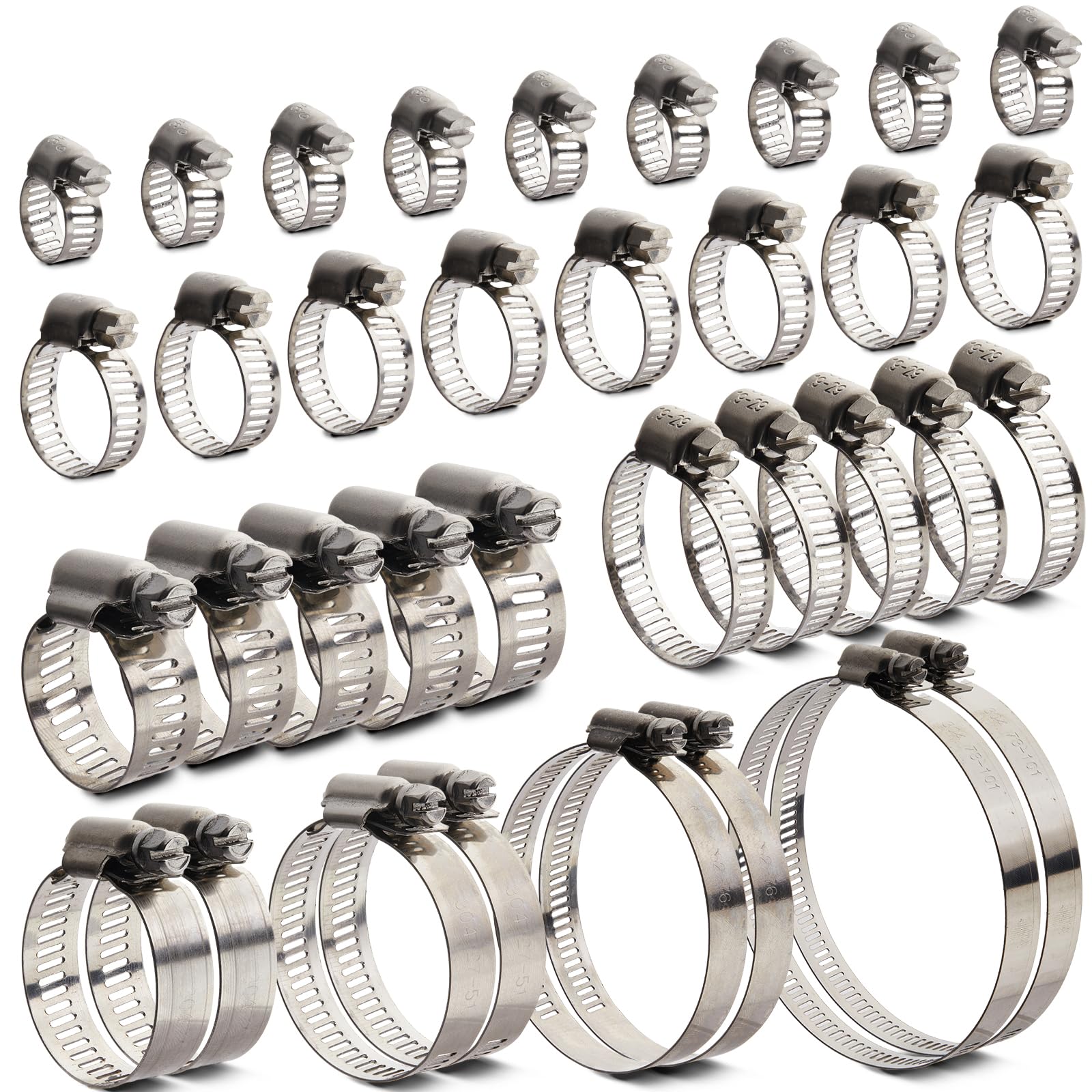 Amazon.com: Hose Clamp, 35pcs Hose Clamps Assortment Adjustable Range 1 ...