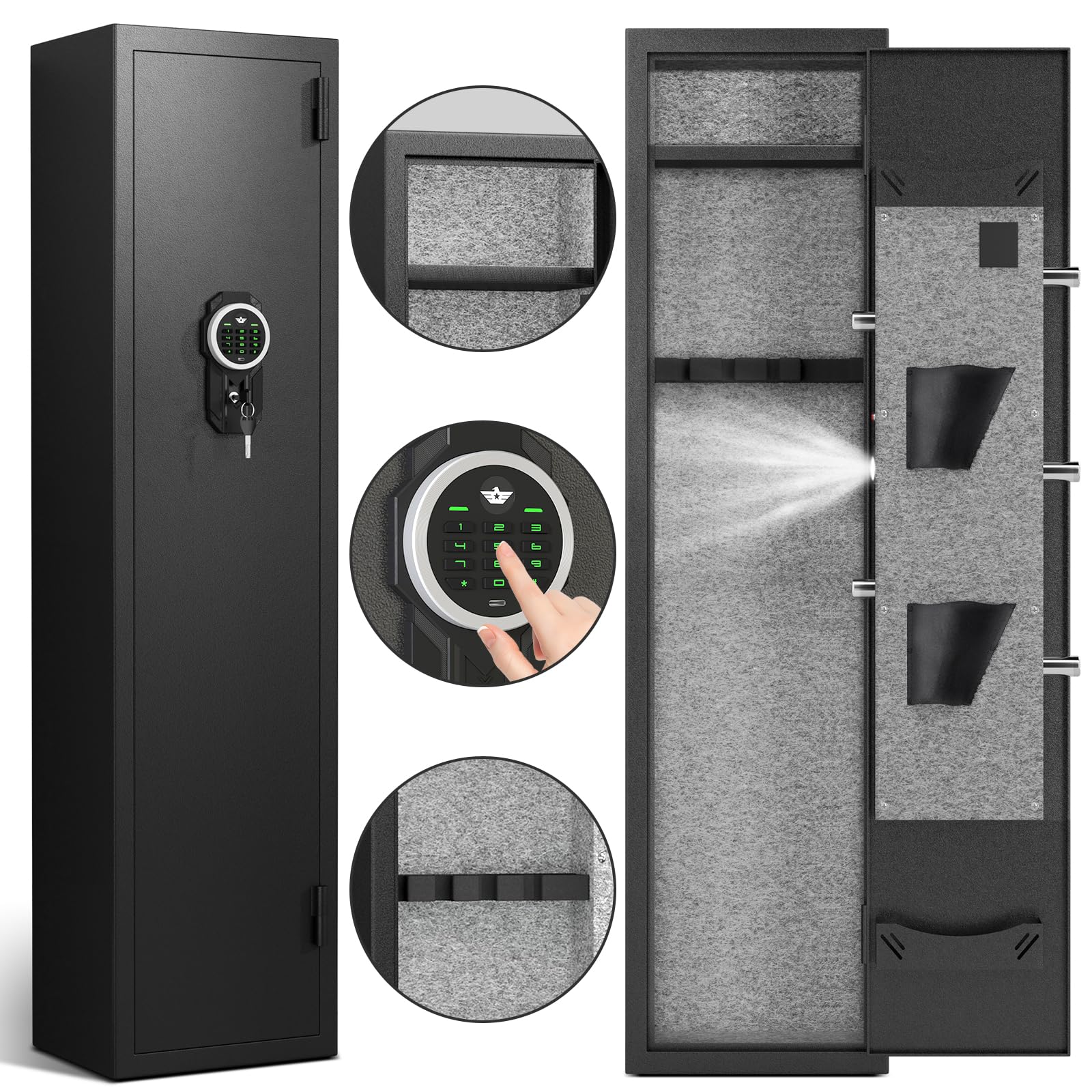 Amazon.com: Gun Safe, 1-2 Gun Safe for Home Rifle and Pistols, Quick ...