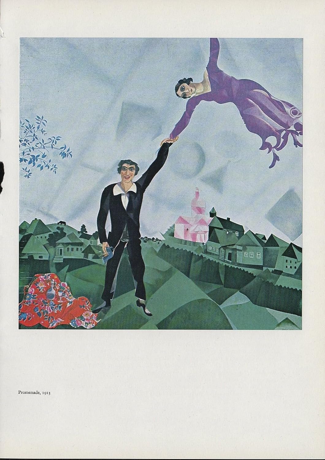 Amazon.com: 1963 Vintage "PROMENADE, 1913" by MARC CHAGALL LOVERS COLOR ...