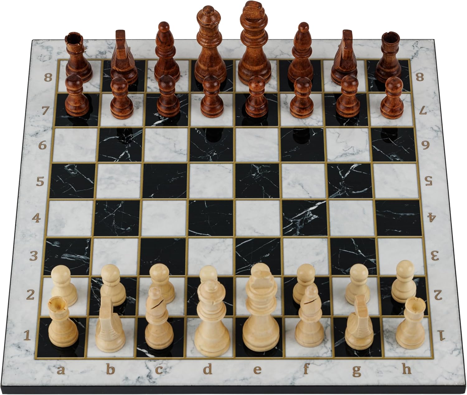 HBS GAMES Design in marmo bianco, classico gioco di scacchi in legno ...