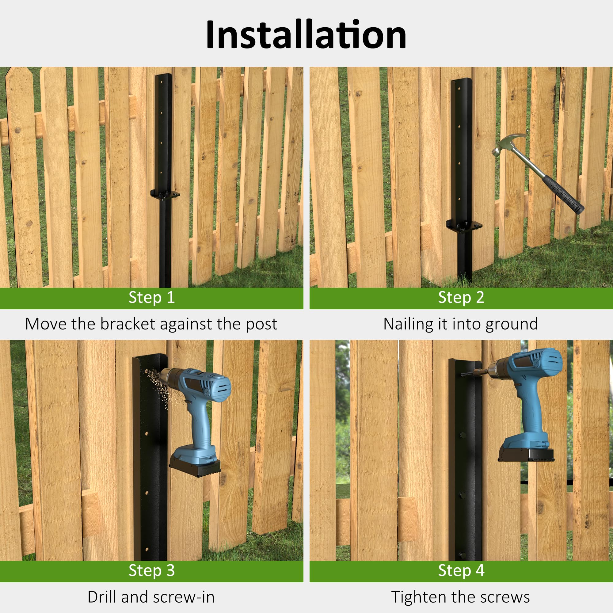Snapklik.com : SKYSEN 6 Pack Fence Post Repair Kit, Stabilizer