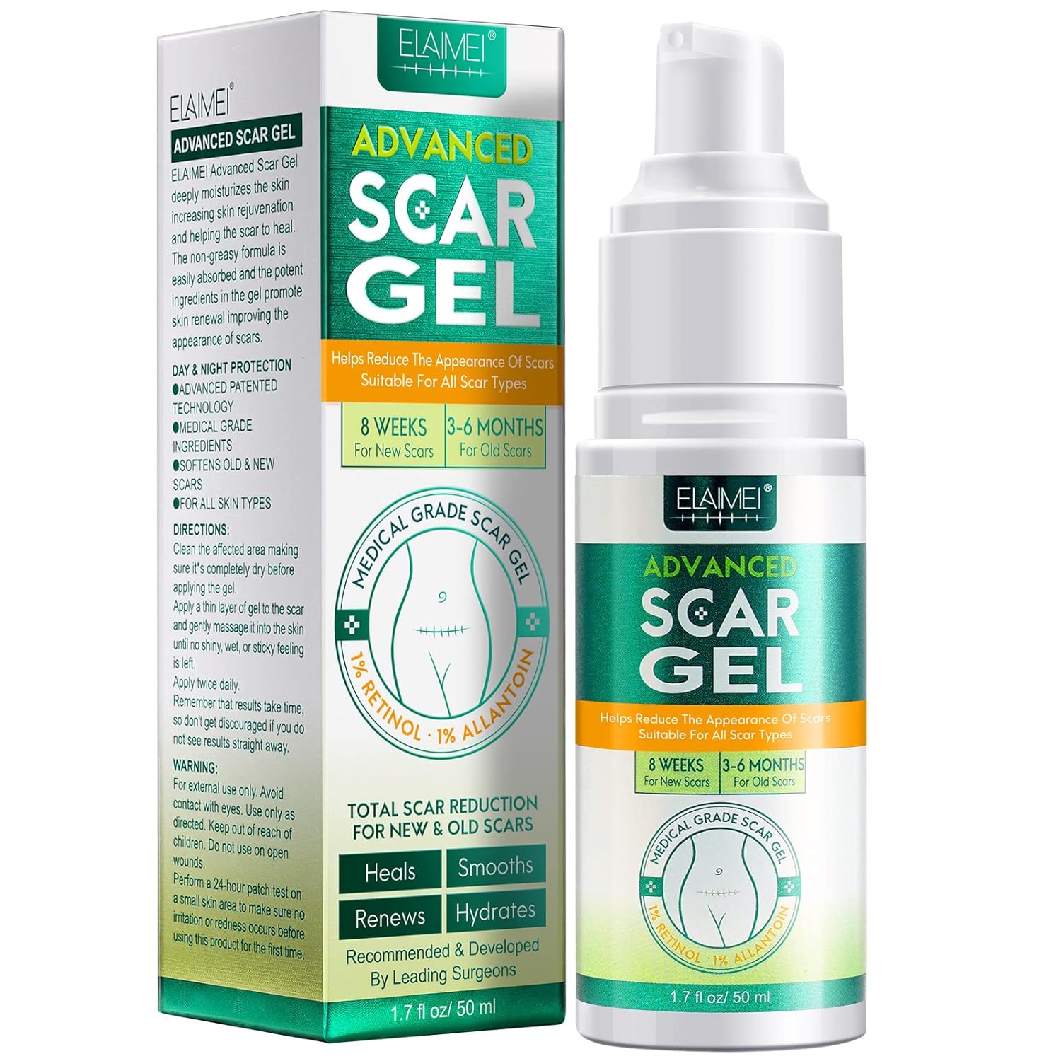 Amazon.com : ZODENIS Scar Gel, Scar Removal Cream, Advanced Scar ...