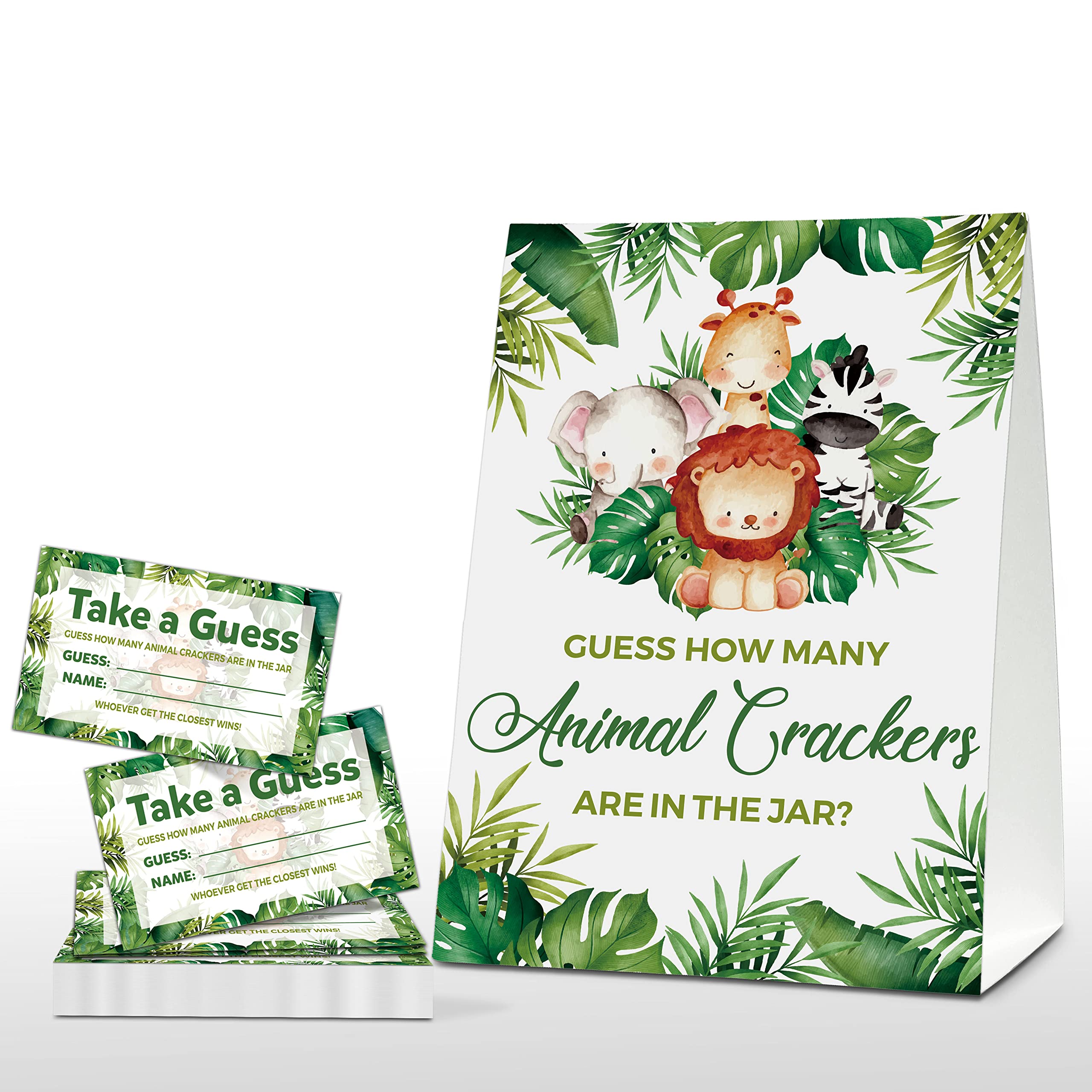 Jungle Safari Baby Shower Game Guess How Many Animal Crackers ...