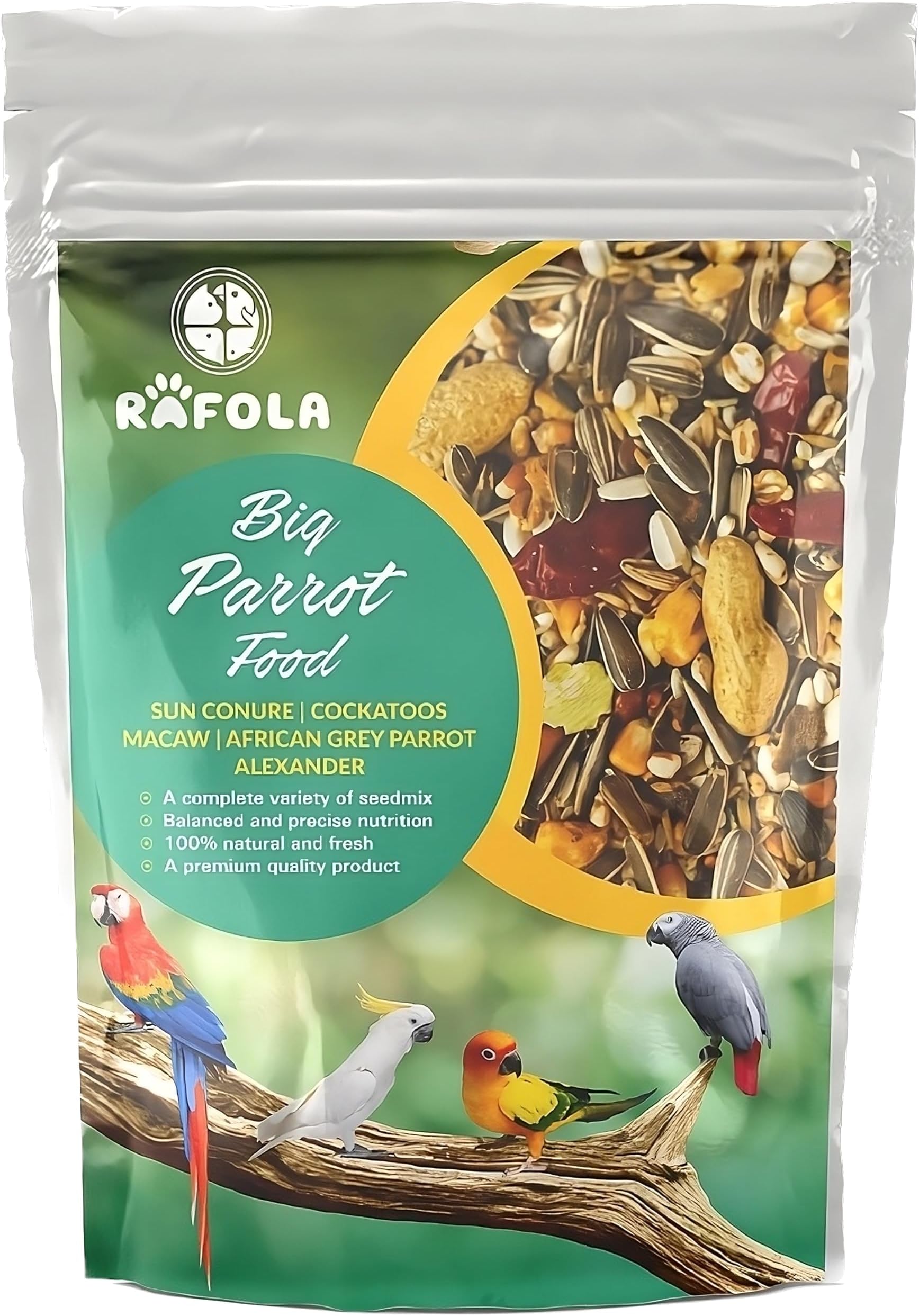 Buy RAFOLA Big Parrot Food-Premium Bird Food Granule For Exotic Birds ...