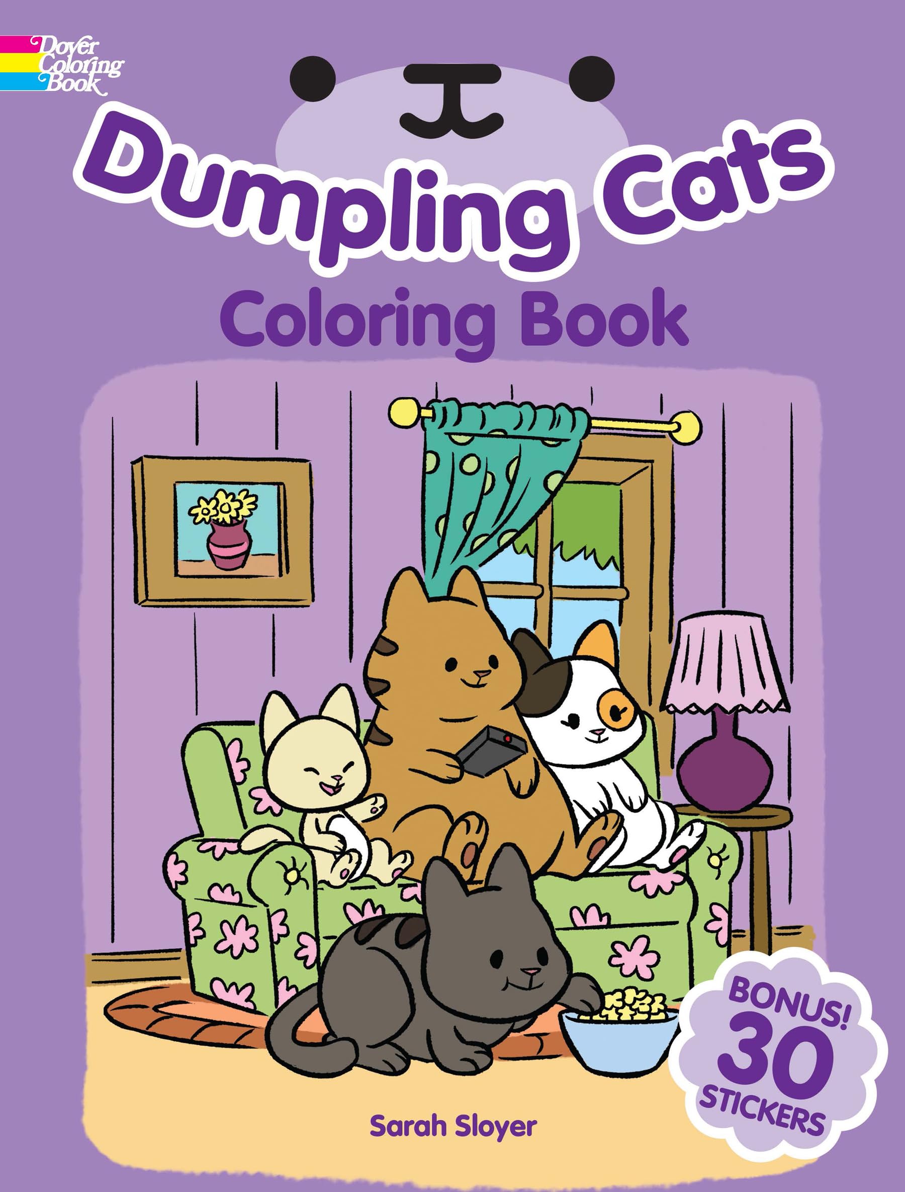 Dumpling Cats Coloring Book with Stickers (Dover Animal Coloring Books ...