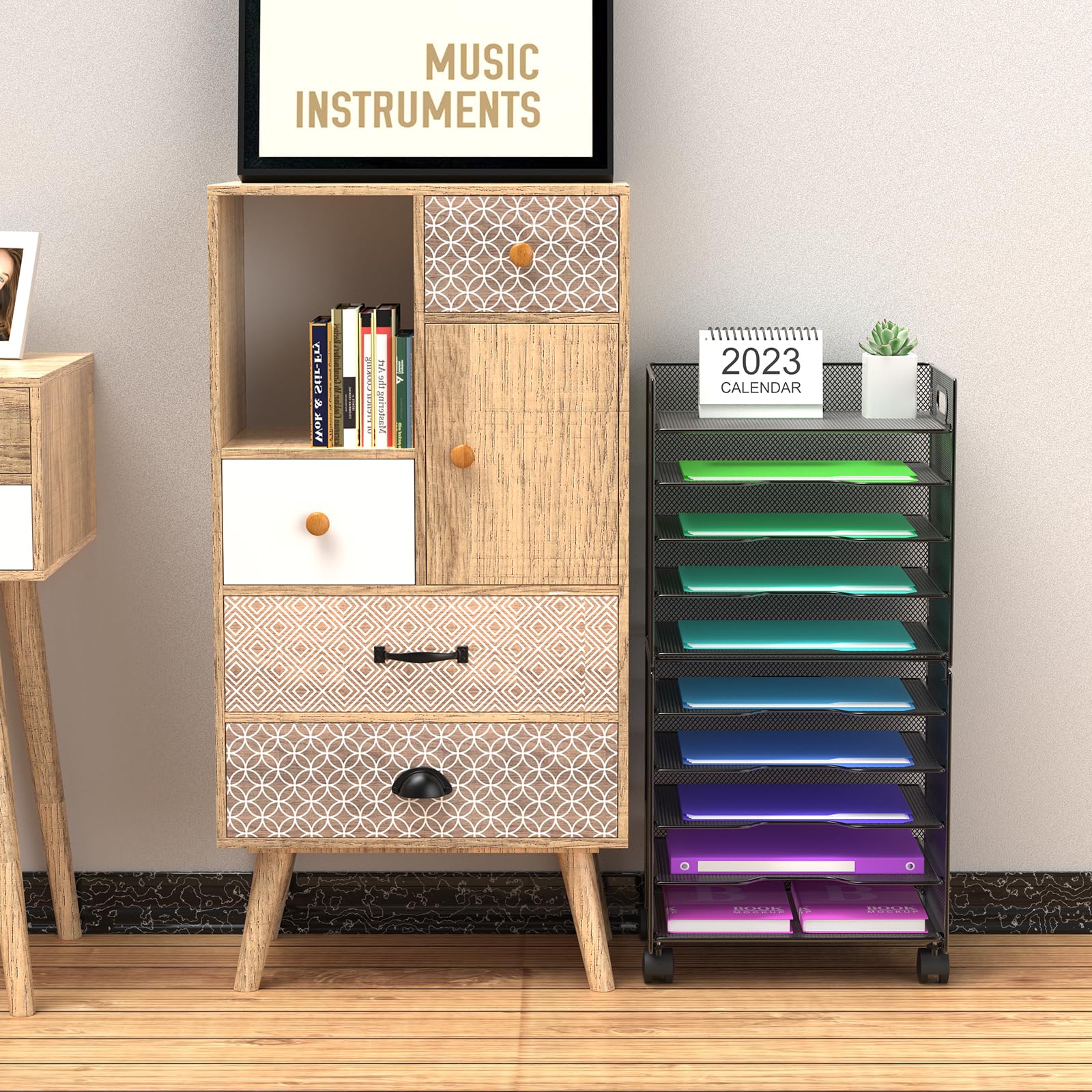 Snapklik.com : Samstar 10 Tier File Organizer Beside Desk, Rolling File ...