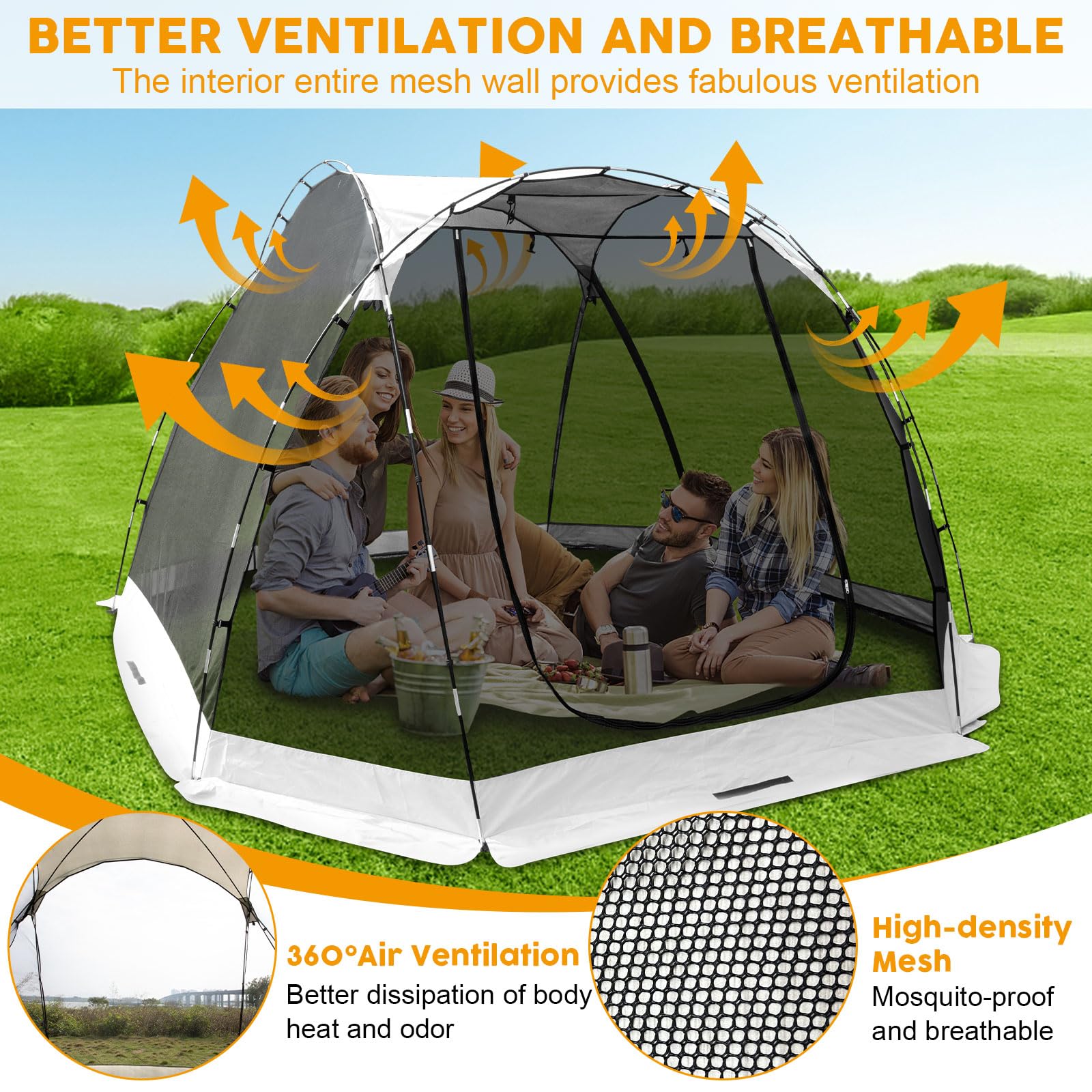 Snapklik.com : Screen Tents For Patios Backyard,10X10 FT For 4-6 ...