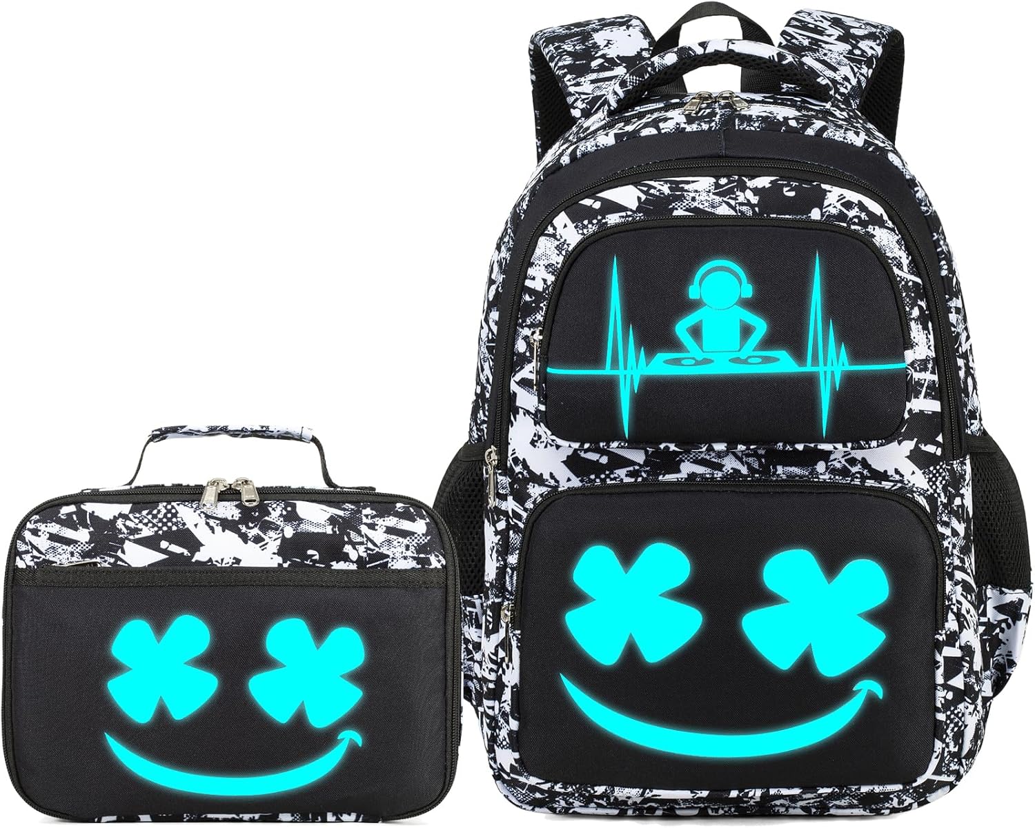 Amazon.com | AUIVTY Boys Backpack with Lunch Box Glow in Dark Kids Ages ...