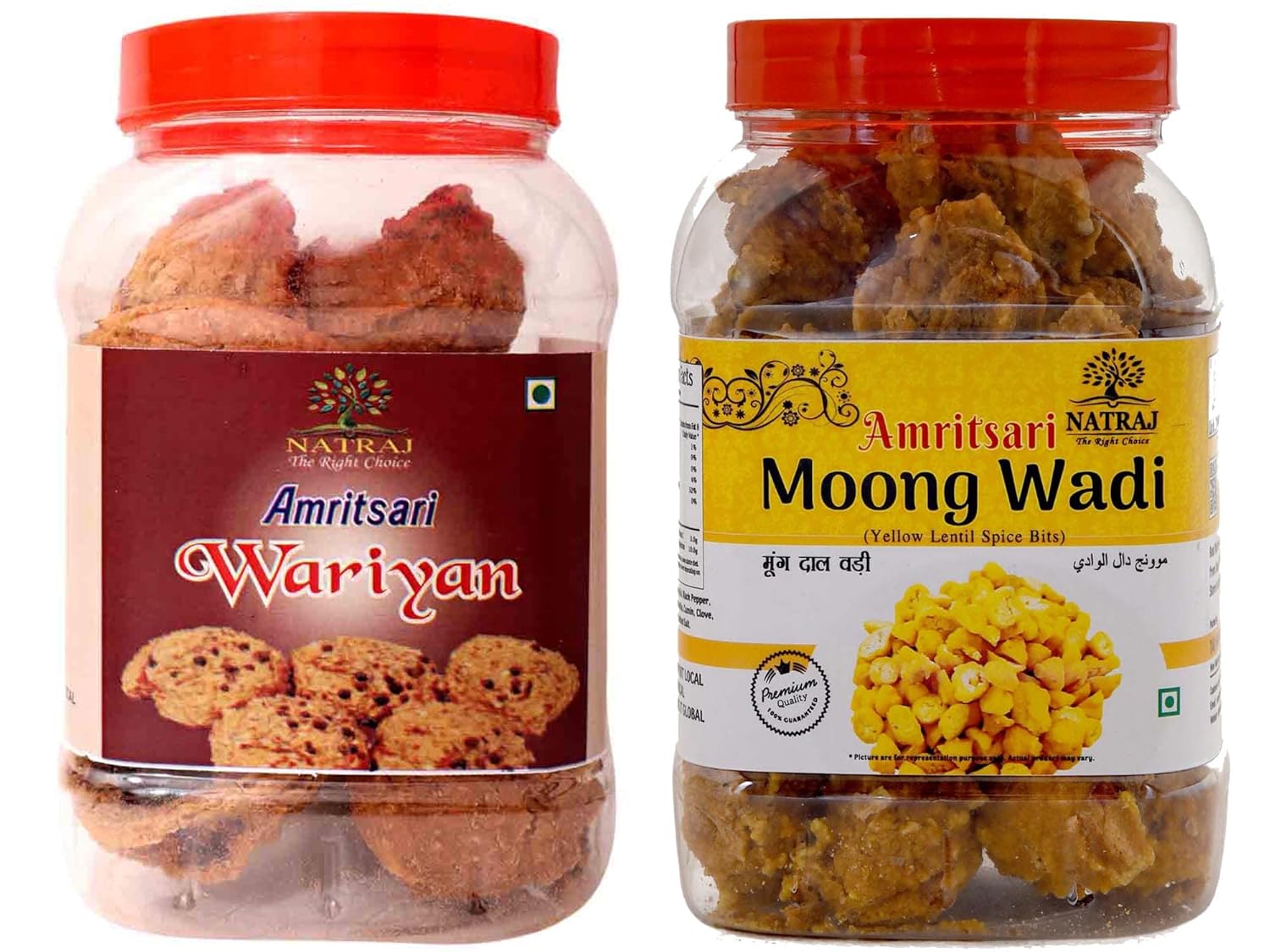 NATRAJ THE RIGHT CHOICE AMRITSARI Urad Dal wadi 250g and Moong Dal Wadi ...