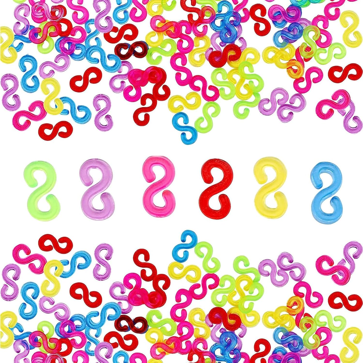 HBINGL Loom Bands S Clips, 500 Pcs Loom Bands S Clips, DIY Bracelet ...