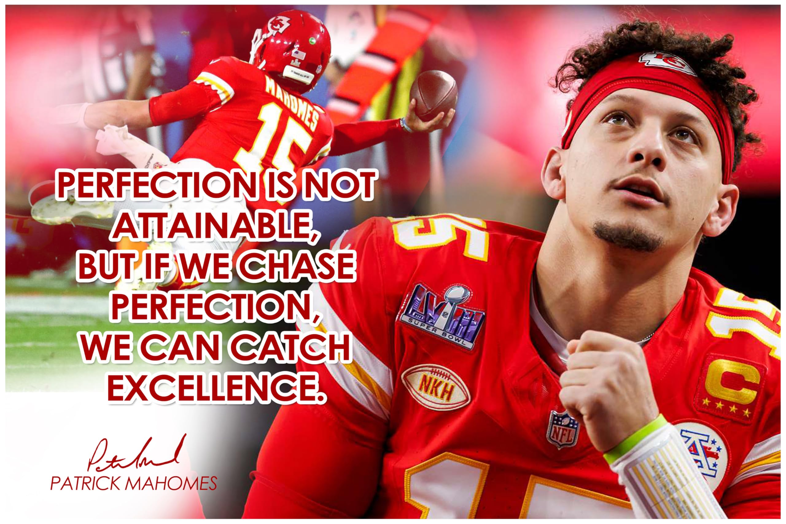 Amazon.com: Patrick Mahomes Poster Motivational Quote Posters ...