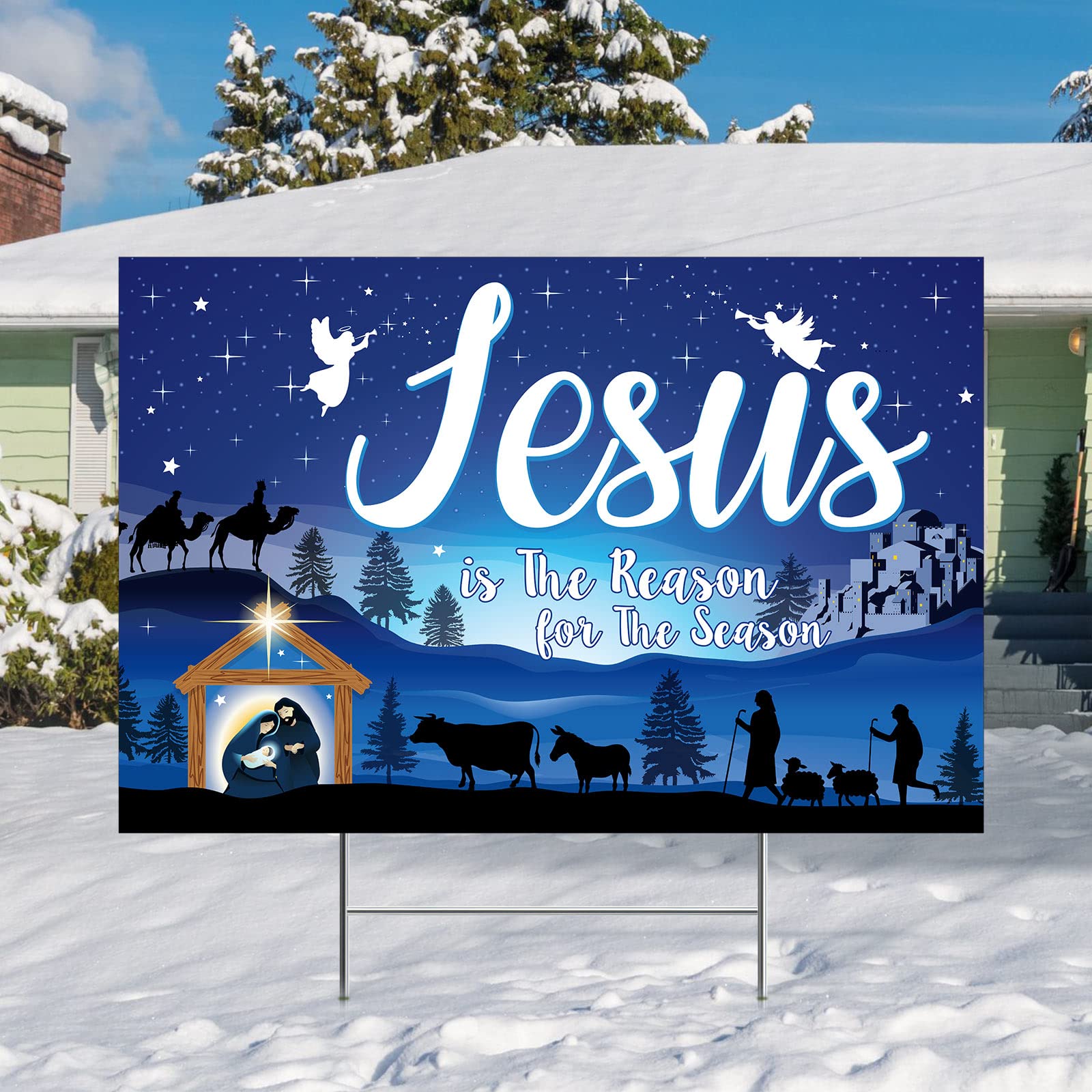 Snapklik.com : 20 Inch Christmas Holy Nativity Yard Sign