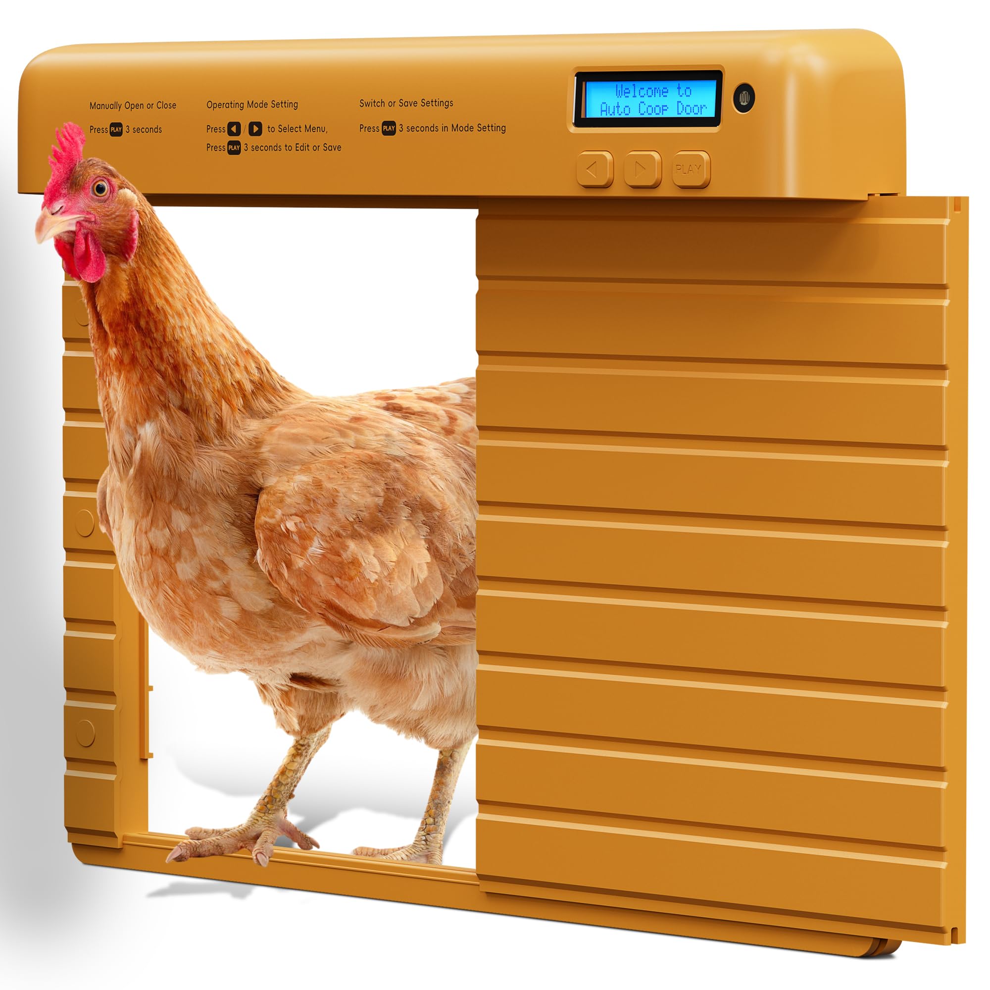 Amazon.com: TIMEBAL Automatic Chicken Coop Door, Battery Powered Coop ...