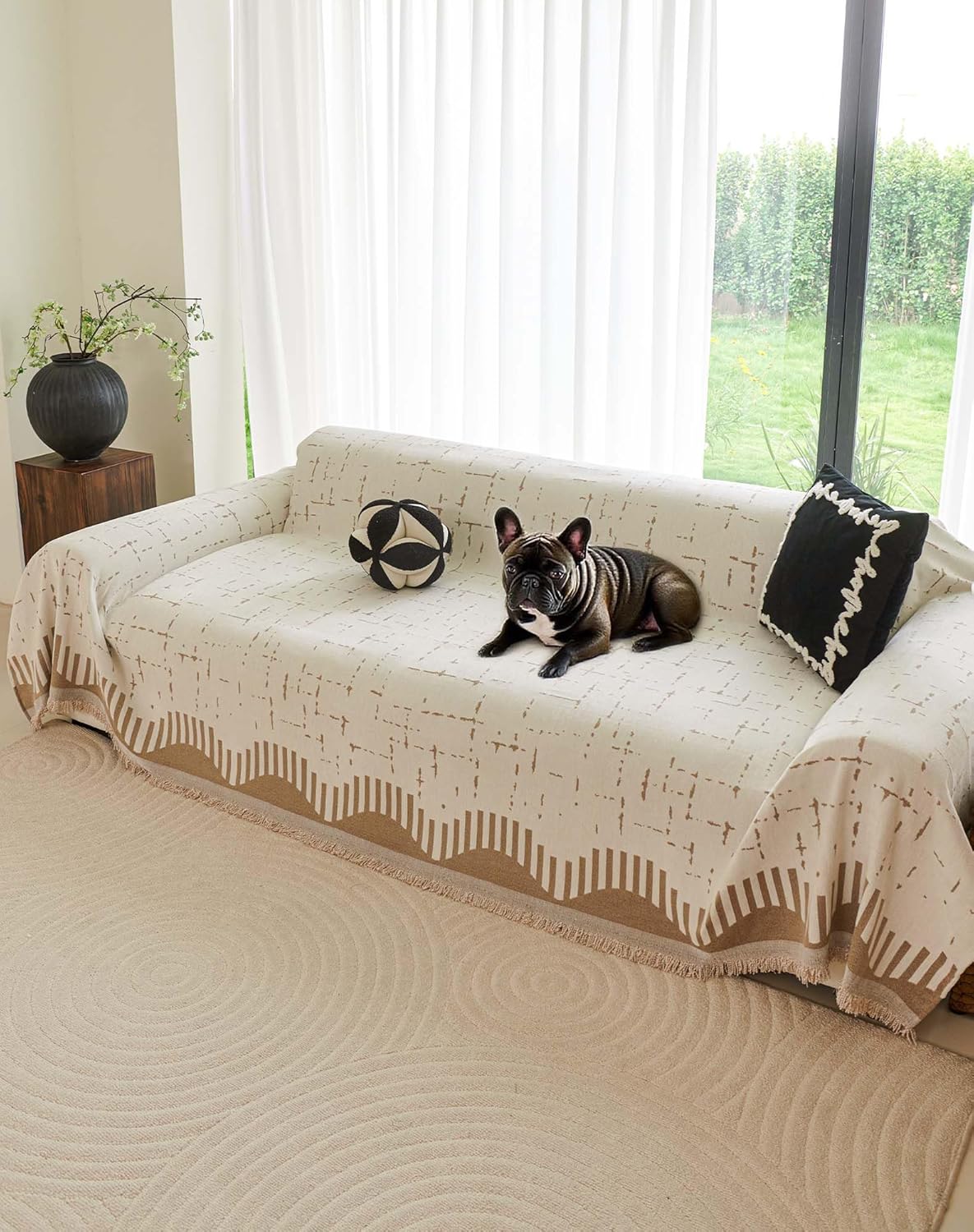 Amazon.com: Yajue Reversible Couch Cover for 3 Cushion Sofa Pet ...