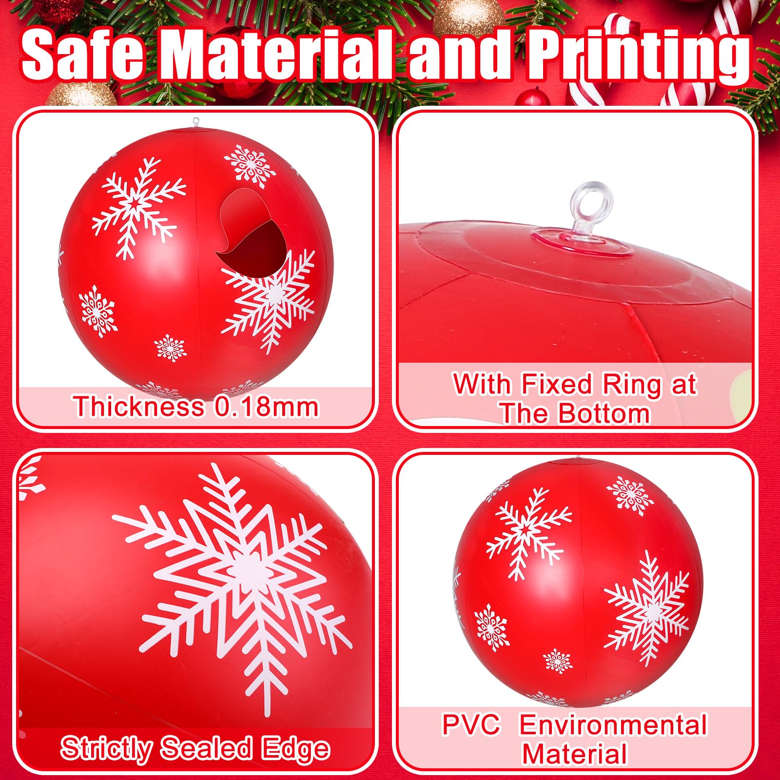 Snapklik.com : 12 Pcs Giant Inflatable Christmas Ball Inflatable 16 ...
