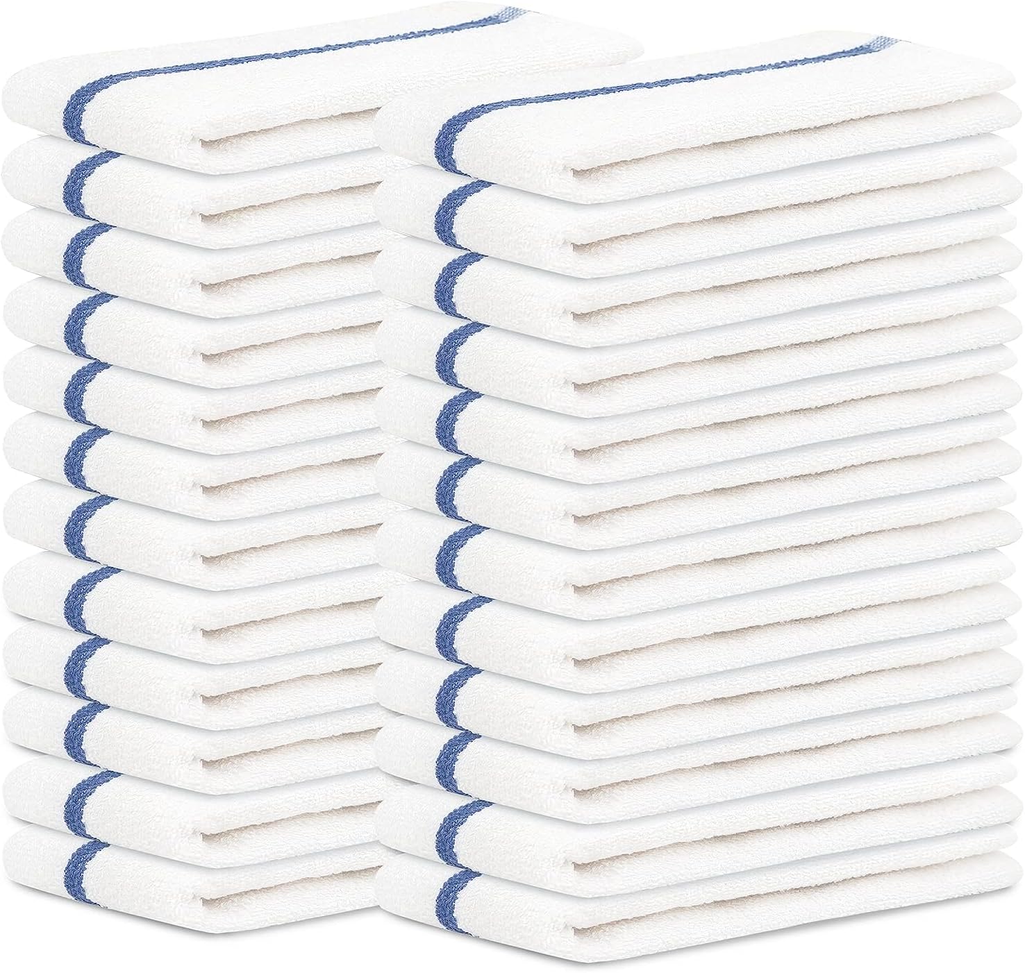 Amazon.com: STF Linen Bar Mops Blue Stripe Pack of 24 Kitchen Towels ...
