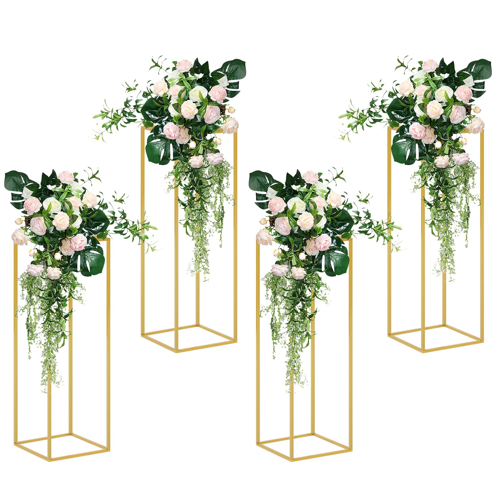 Amazon.com: bimiti 4Pcs Gold Flower Stand Metal Flower Arrangement Gold ...