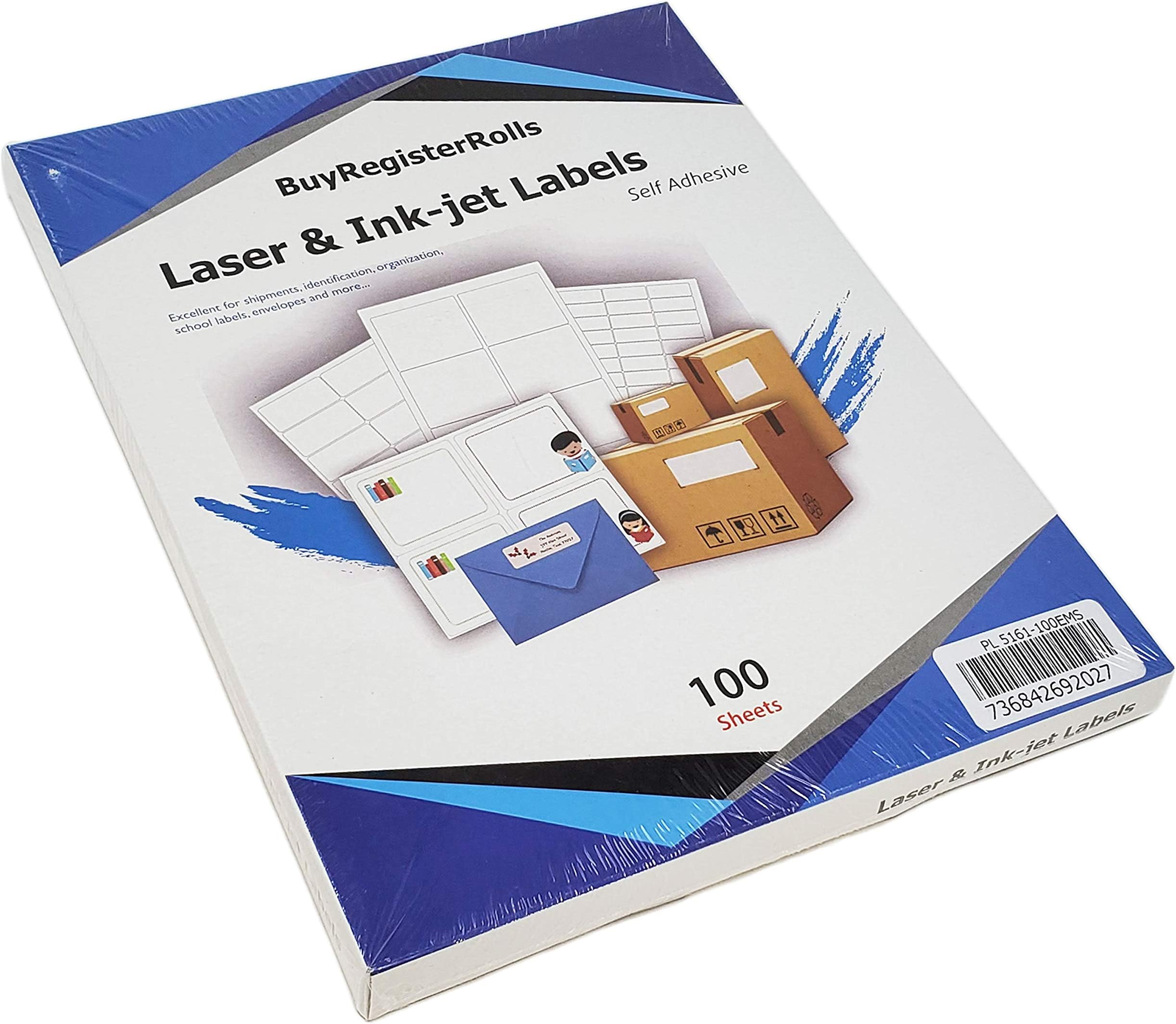Amazon.com : (100 Sheets) 20 up Blank Shipping/Mailing Address Labels ...