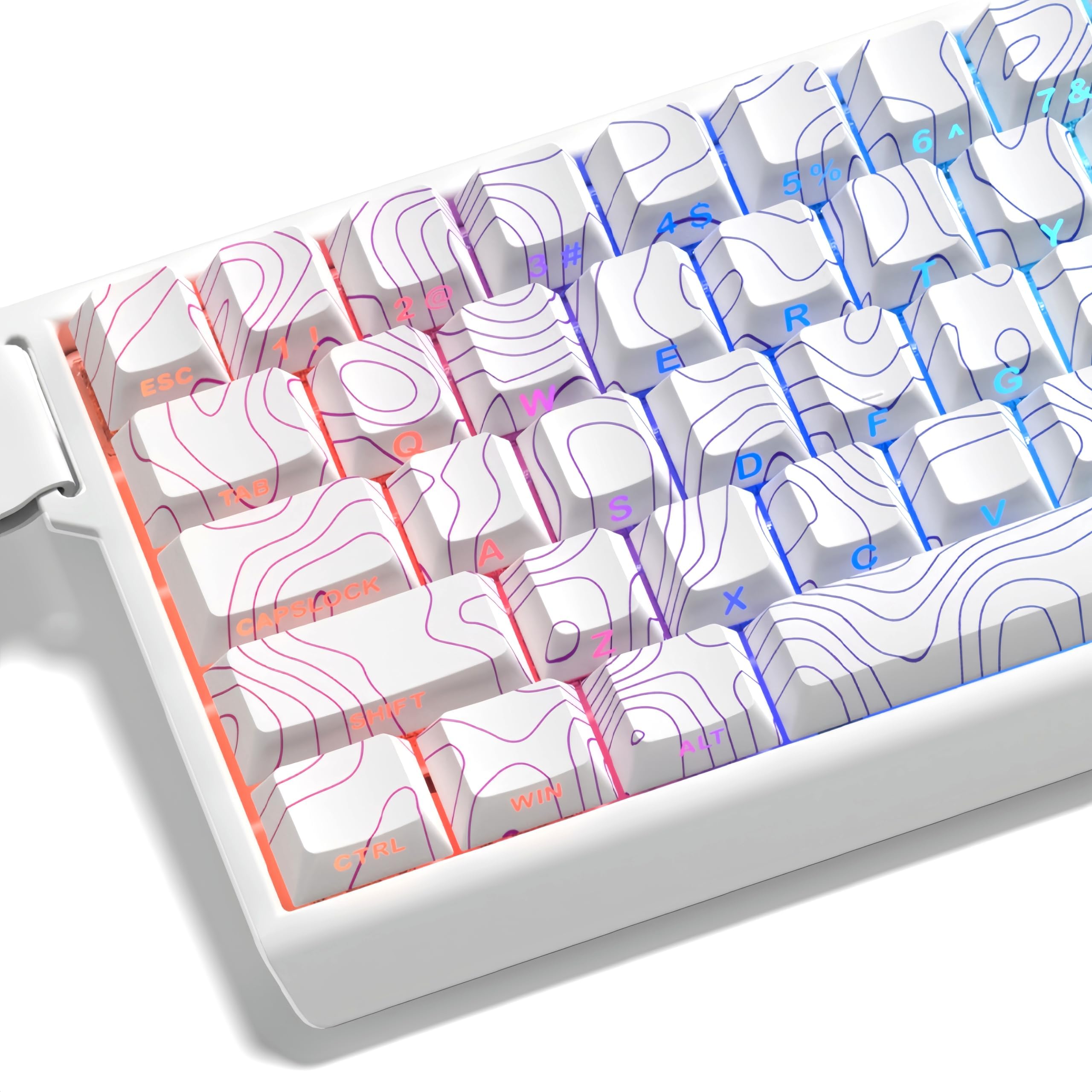 Amazon.com: dagaladoo Double Shot PBT keycaps White 134 Key Shine ...