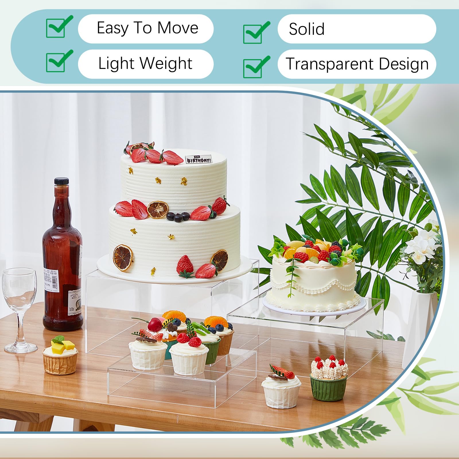 Snapklik.com : Jerify 3 Pcs White Buffet Risers, Food Risers For Buffet ...