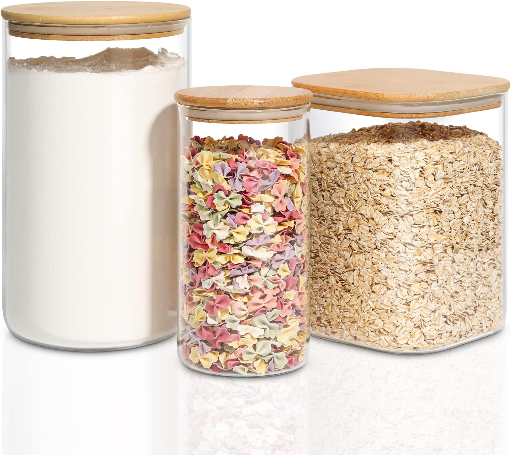 Amazon.com: ComSaf 128/40/111 oz Glass Food Storage Containers, Glass ...