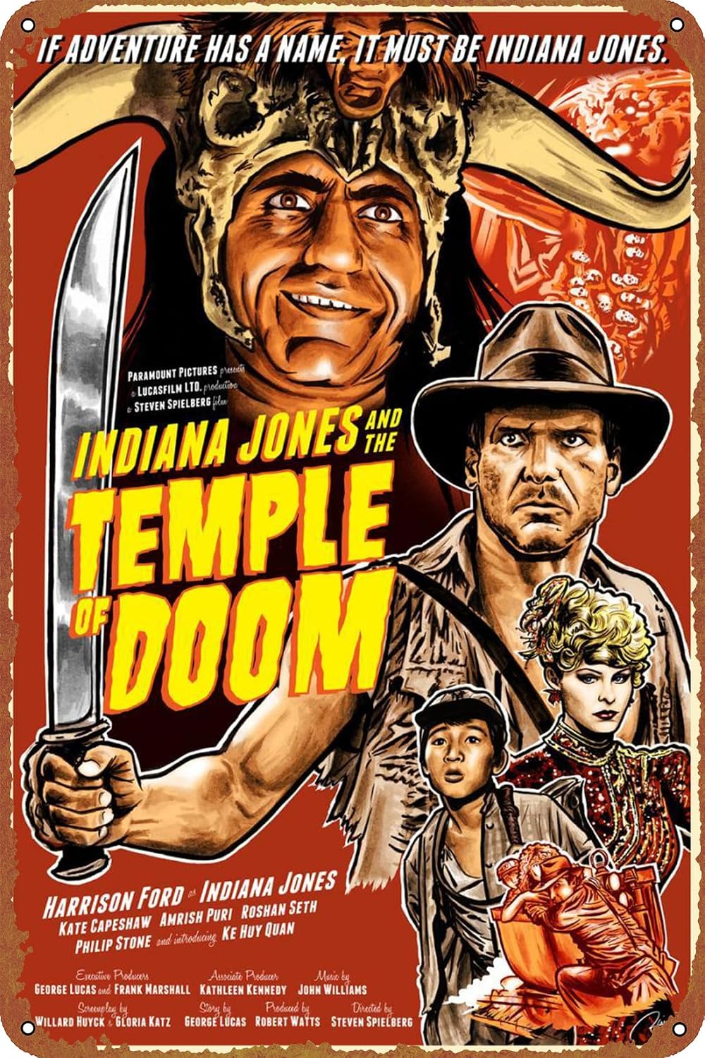 Amazon.com: Indiana Jones and the Temple of Doom Tin Sign Retro Metal ...
