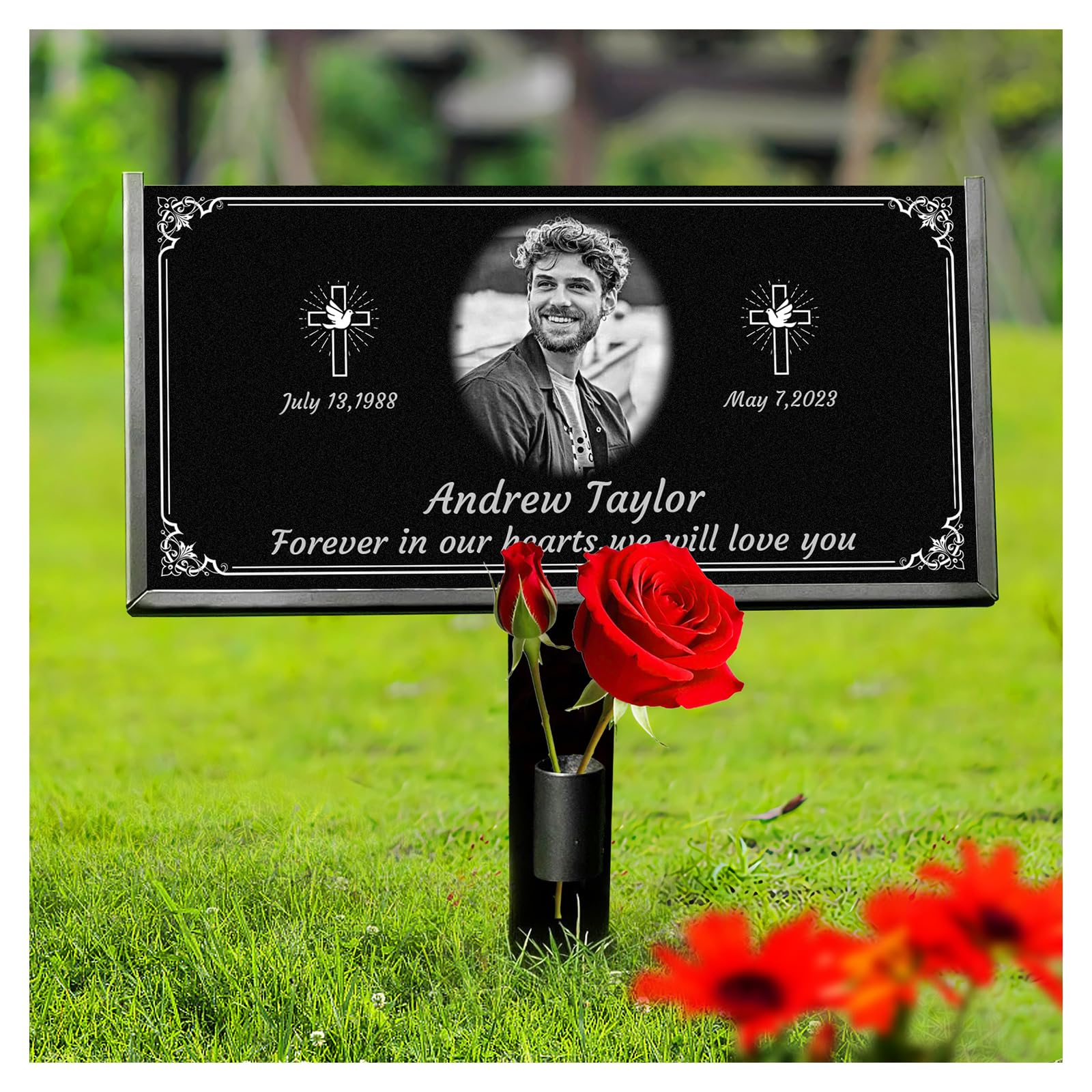 Snapklik.com : MDFUGEG Personalized Memorial Plaque, Headstone For ...