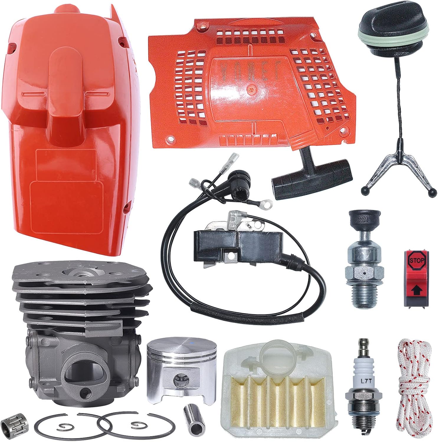 Amazon.com: Mtanlo For Husqvarna 346XP 350 351 353 For Chainsaw, 45mm Cylinder Piston Kit, 503 ...